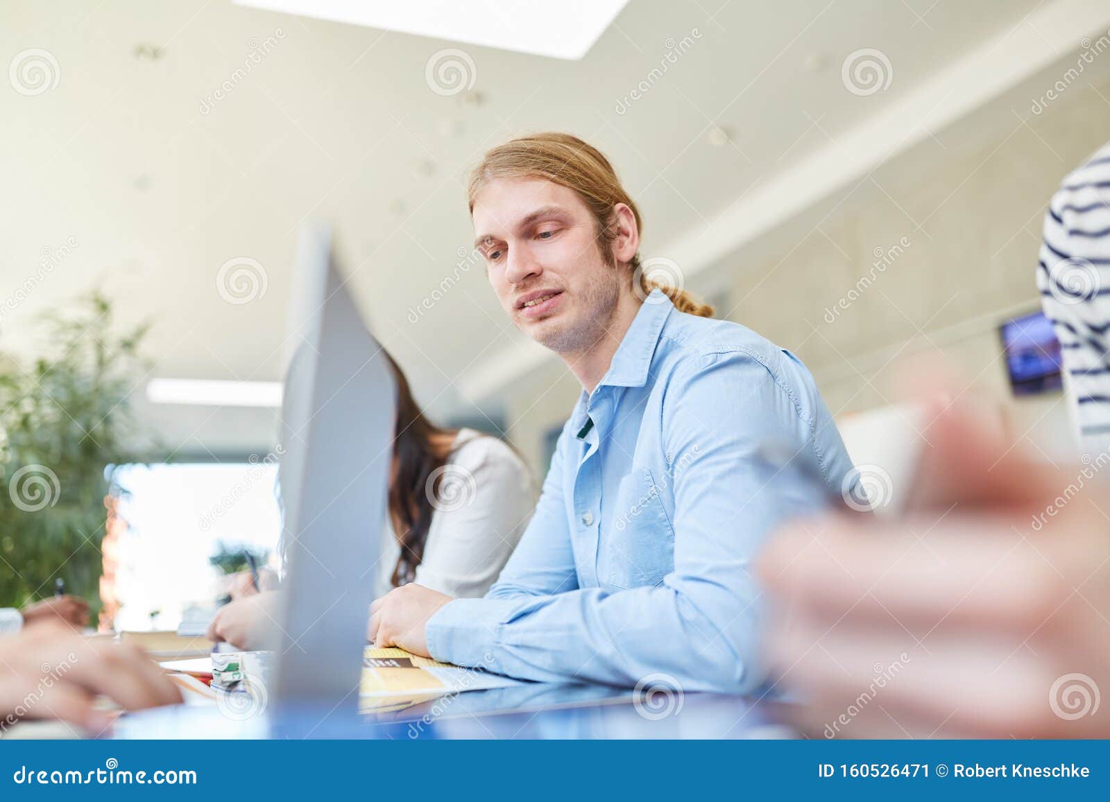 Young Man As Student in Study Group Stock Image - Image of freshman ...