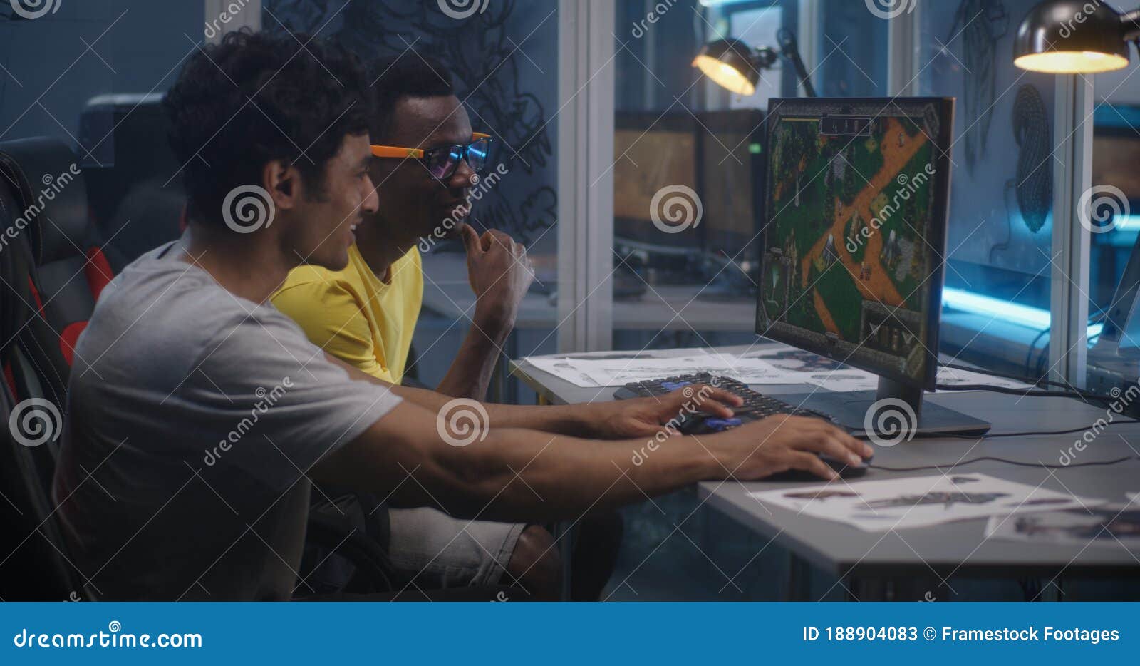Young Men Beta Testing Video Game Stock Image - Image of game ...