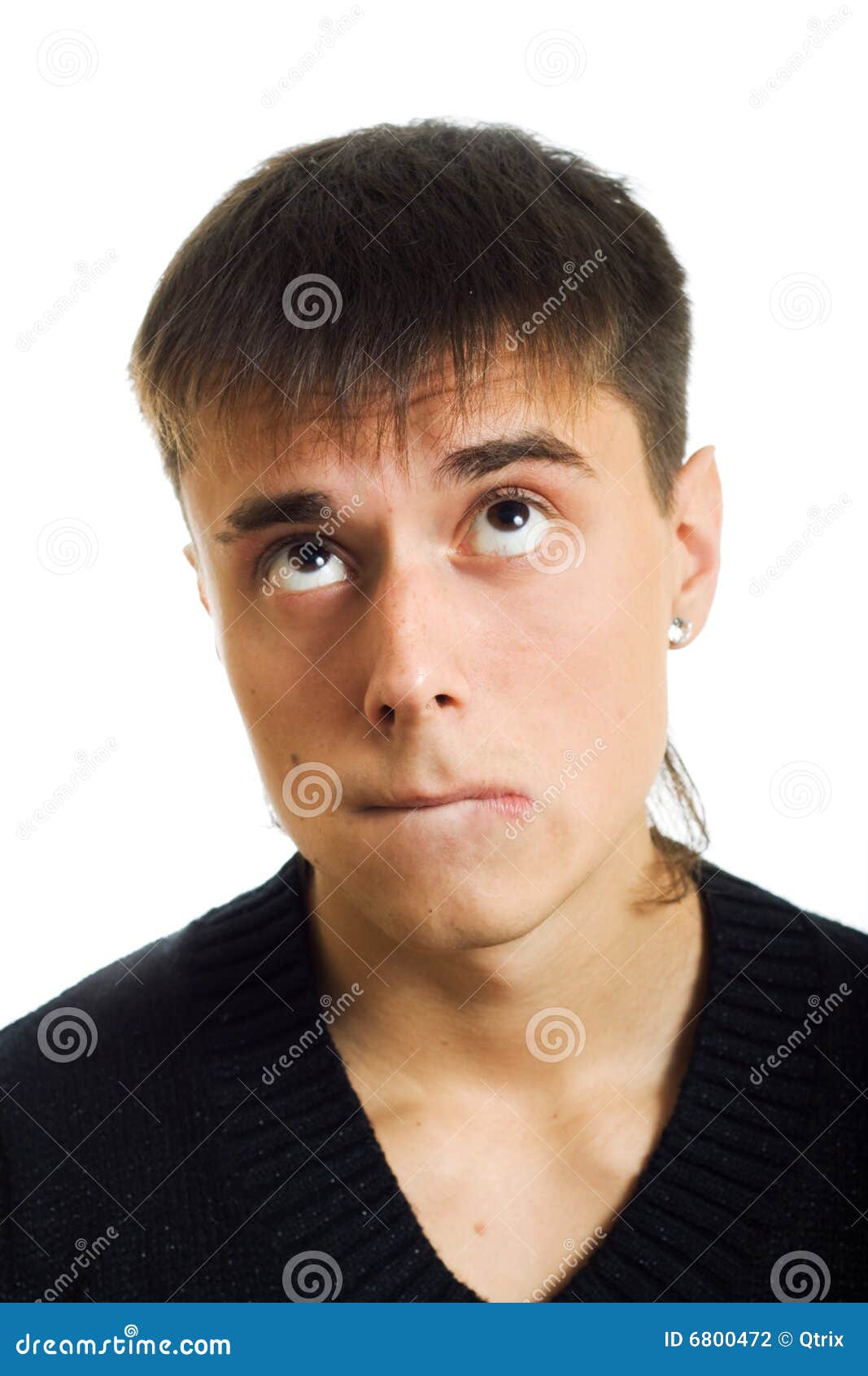 Young Men Bite His Lips with Emotion. Stock Photo - Image of shot ...