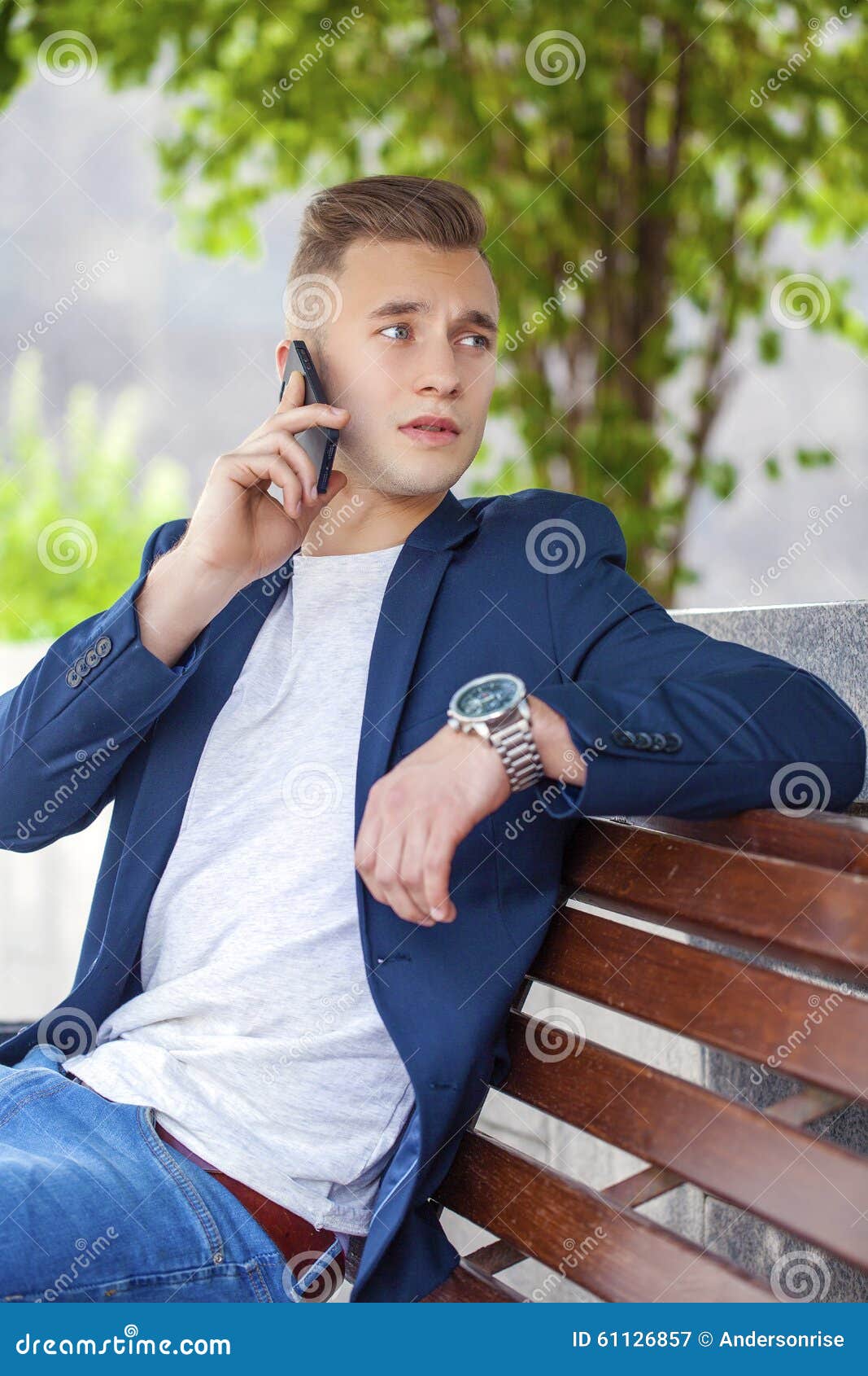 Young men calling by phone stock image. Image of portrait - 61126857