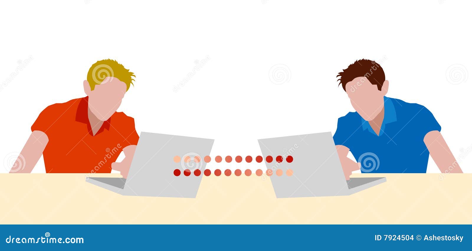 Young Men Chatting by Laptop Stock Vector - Illustration of board ... Young Men Chatting by Laptop Stock Vector - Illustration of board ...
