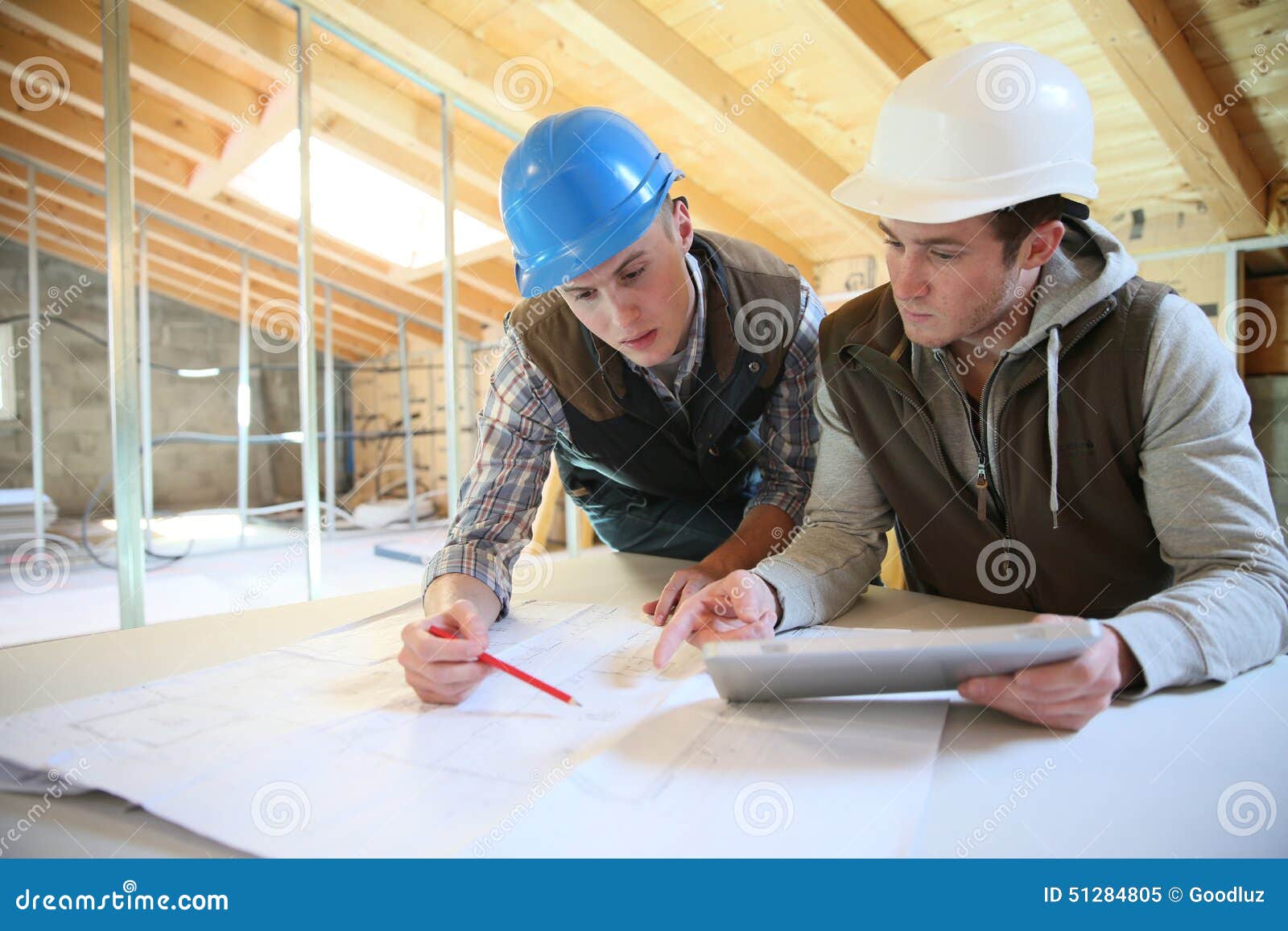 Young Men in Construction Professional Training Stock Image - Image of ...