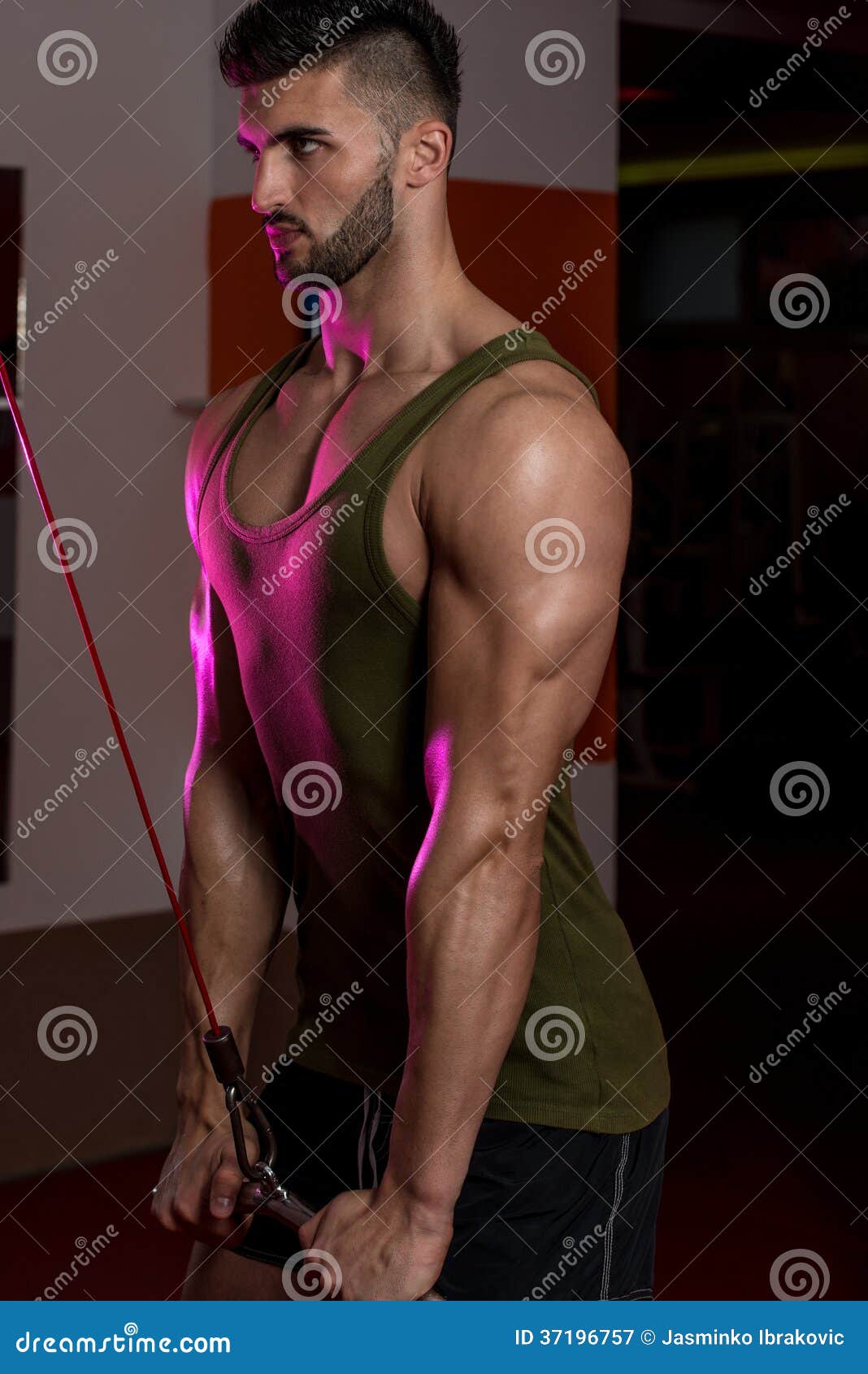 Young Men Doing Exercise for Triceps Stock Image - Image of attractive ...
