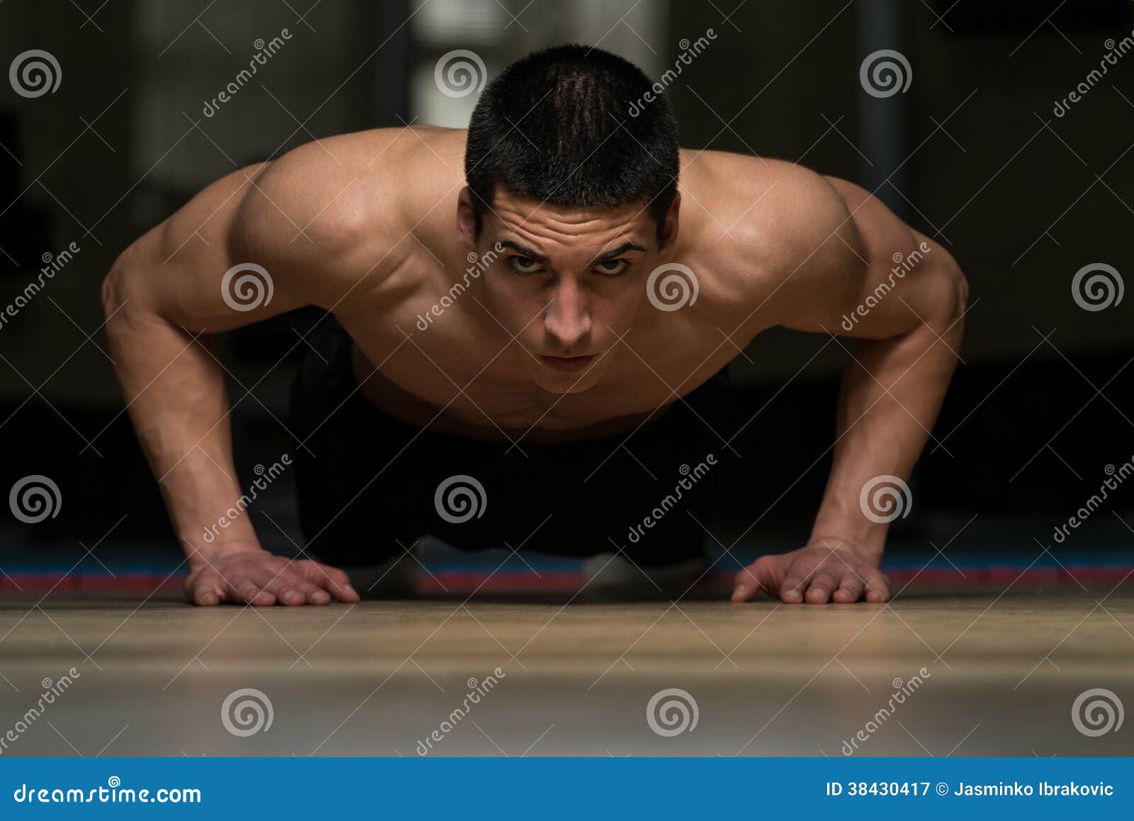Young Men Exercising Push Ups Stock Image - Image of recreational ...
