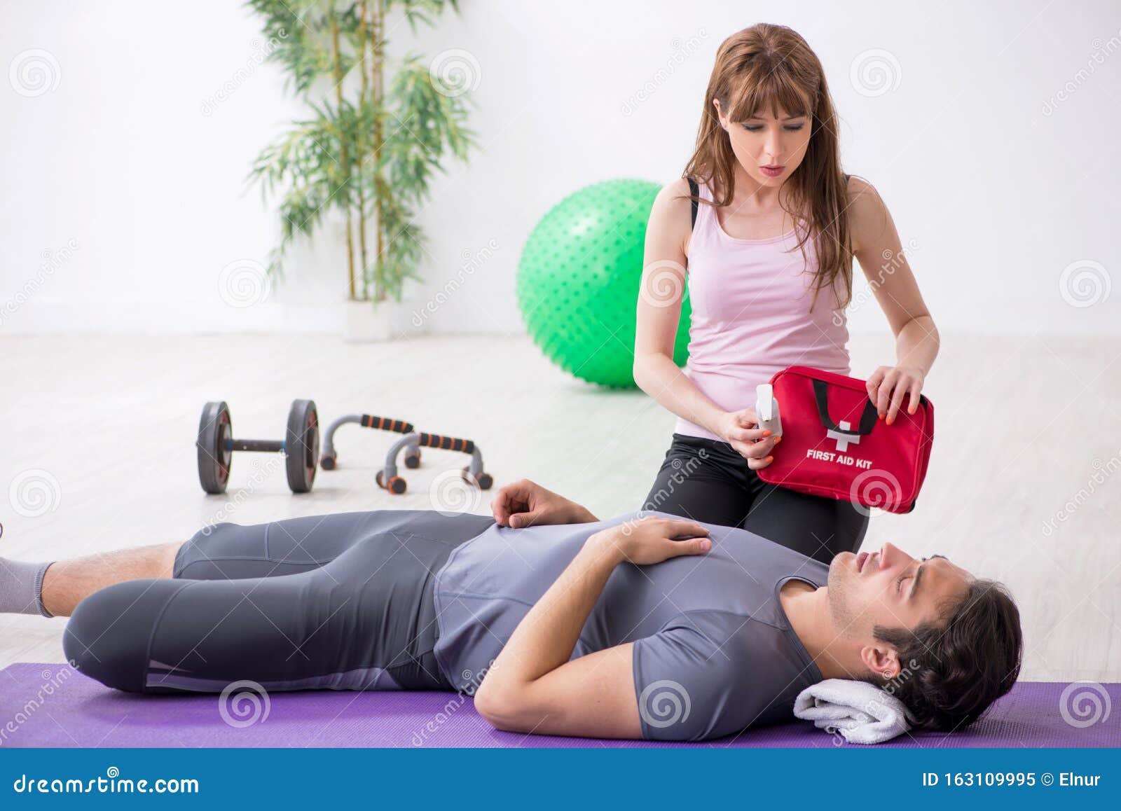 Young Man Feeling Bad during Training in First Aid Concept Stock Image ...