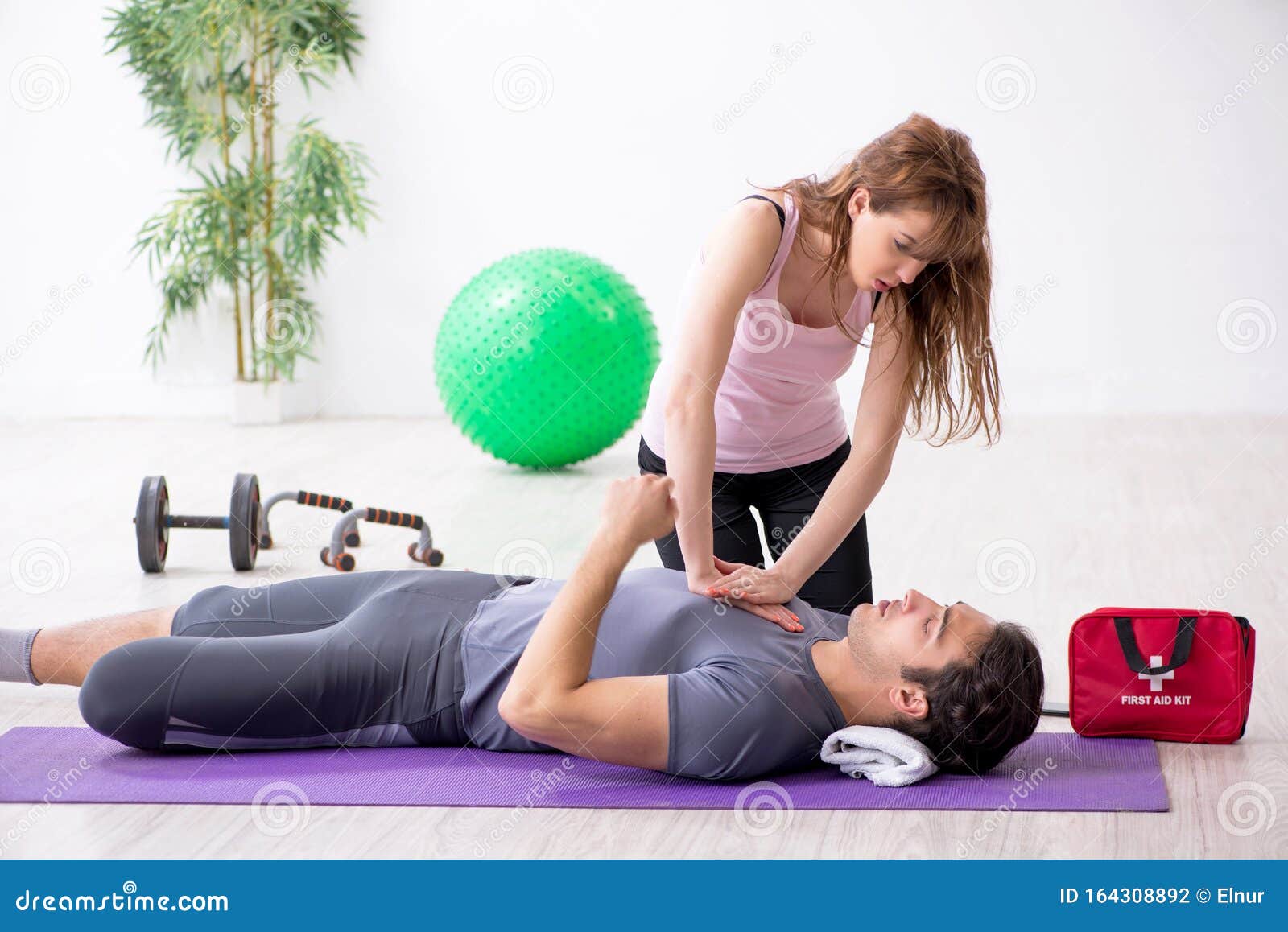 Young Man Feeling Bad during Training in First Aid Concept Stock Photo ...