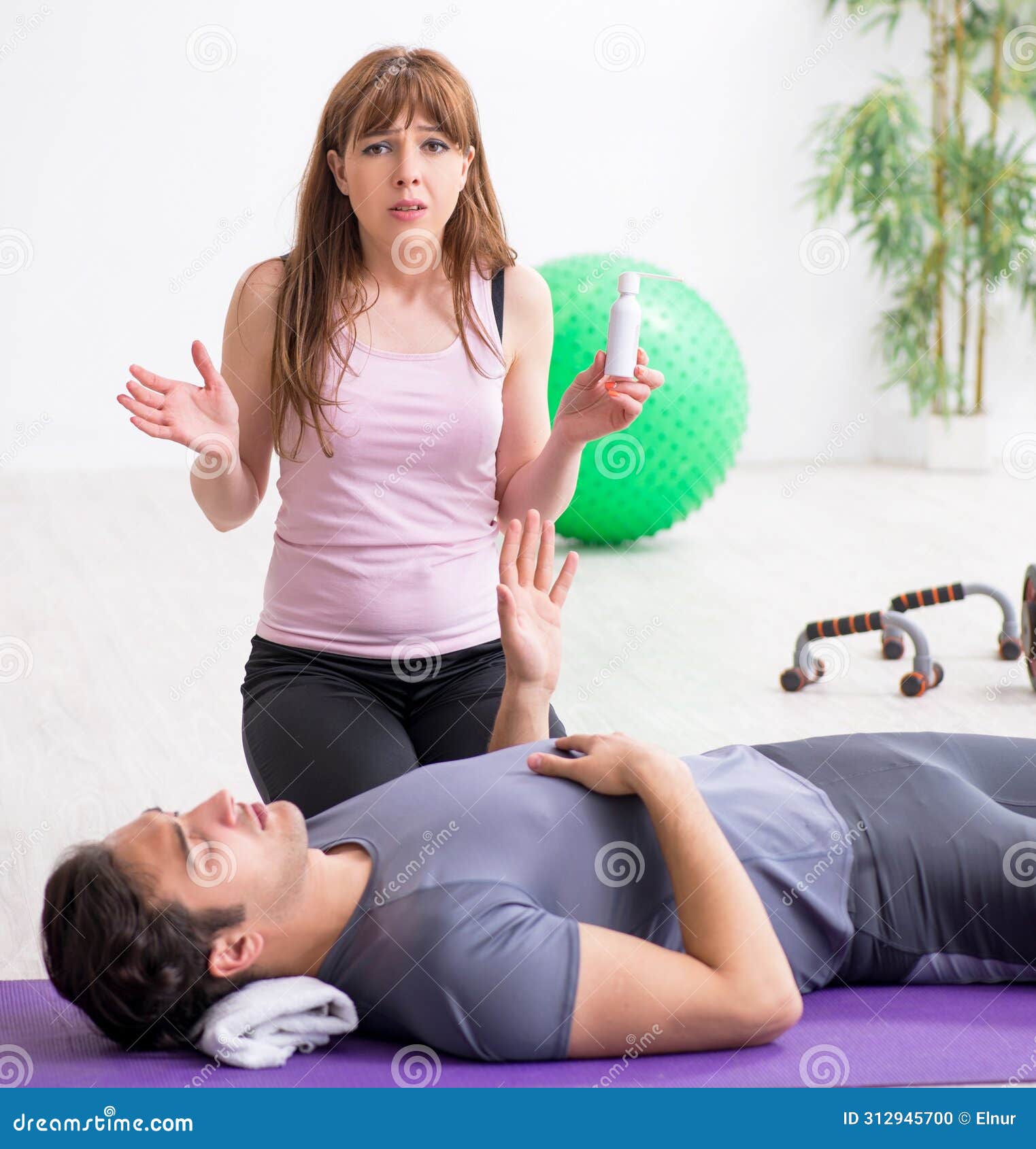 Young Man Feeling Bad during Training in First Aid Concept Stock Photo ...
