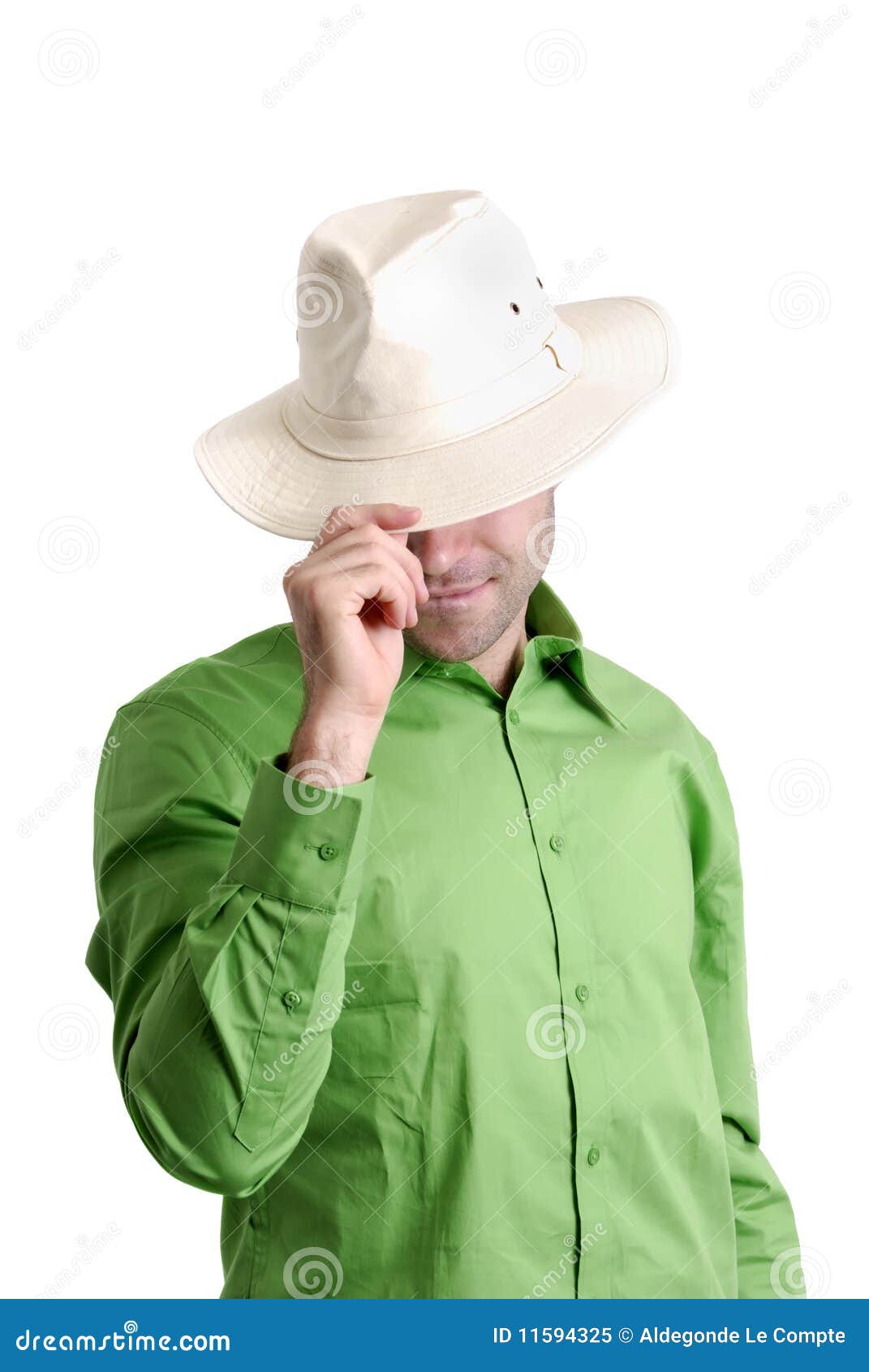 Young Men Hiding Behind His Hat Stock Image - Image of people ...