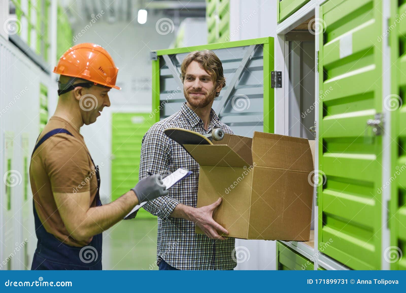 Man Putting His Things in Safe Boxes Stock Image - Image of packing ...