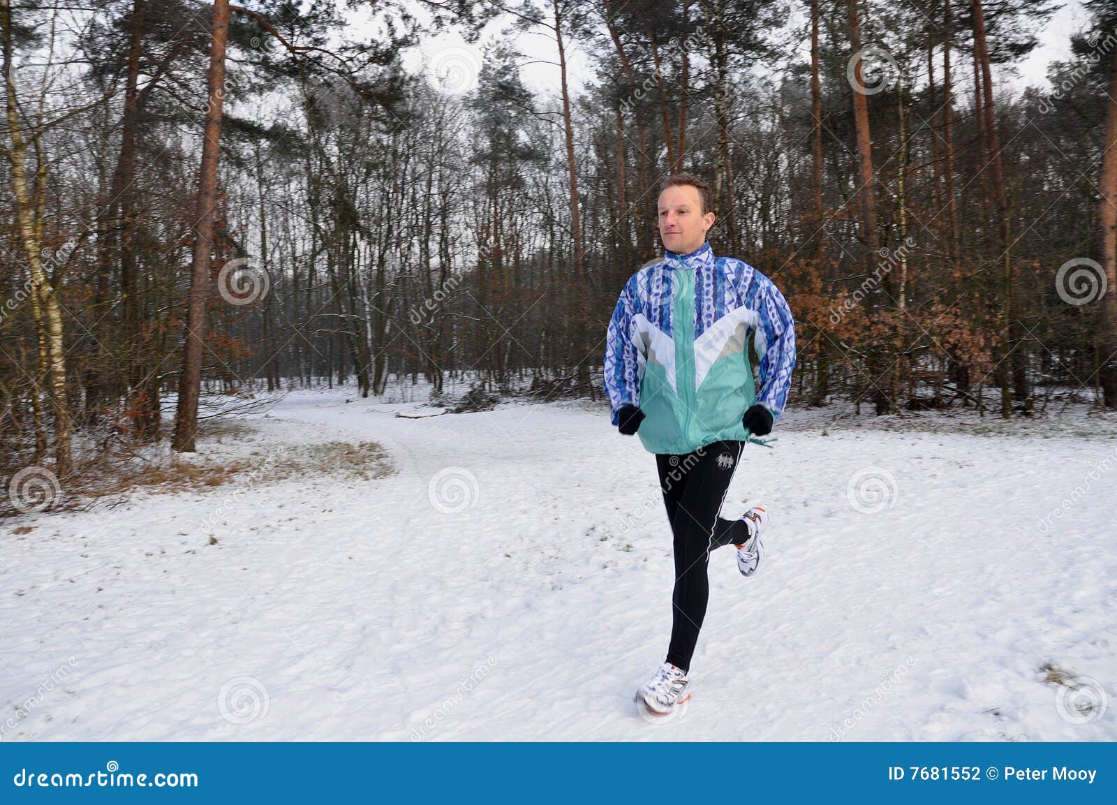 Young Men Running in Winter Stock Photo - Image of outside, recreation ...