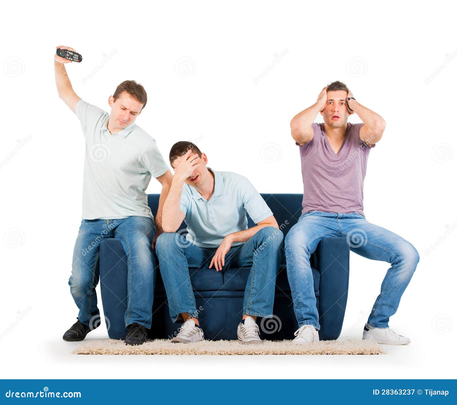Young Men Sitting on a Sofa Disappointed Stock Image - Image of group ... Young Men Sitting on a Sofa Disappointed Stock Image - Image of group ...