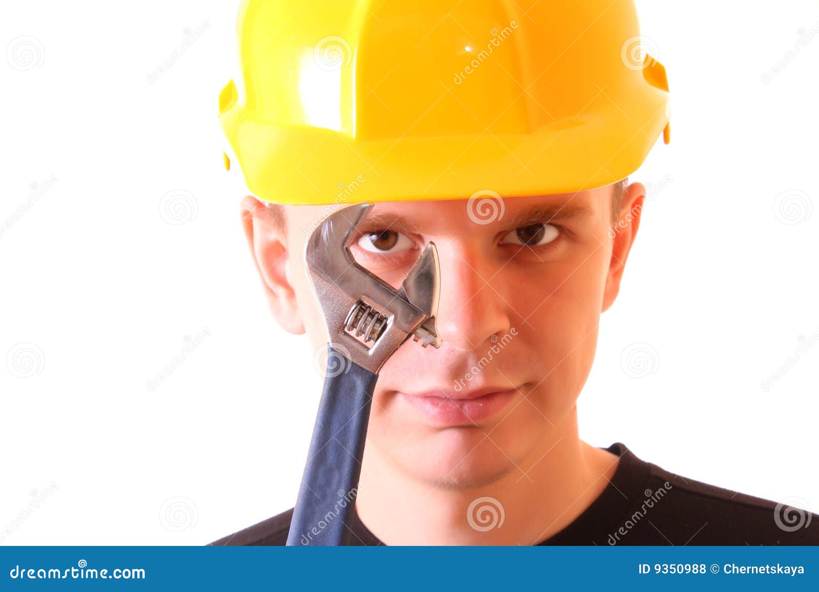 Young men with spanner stock photo. Image of standing - 9350988