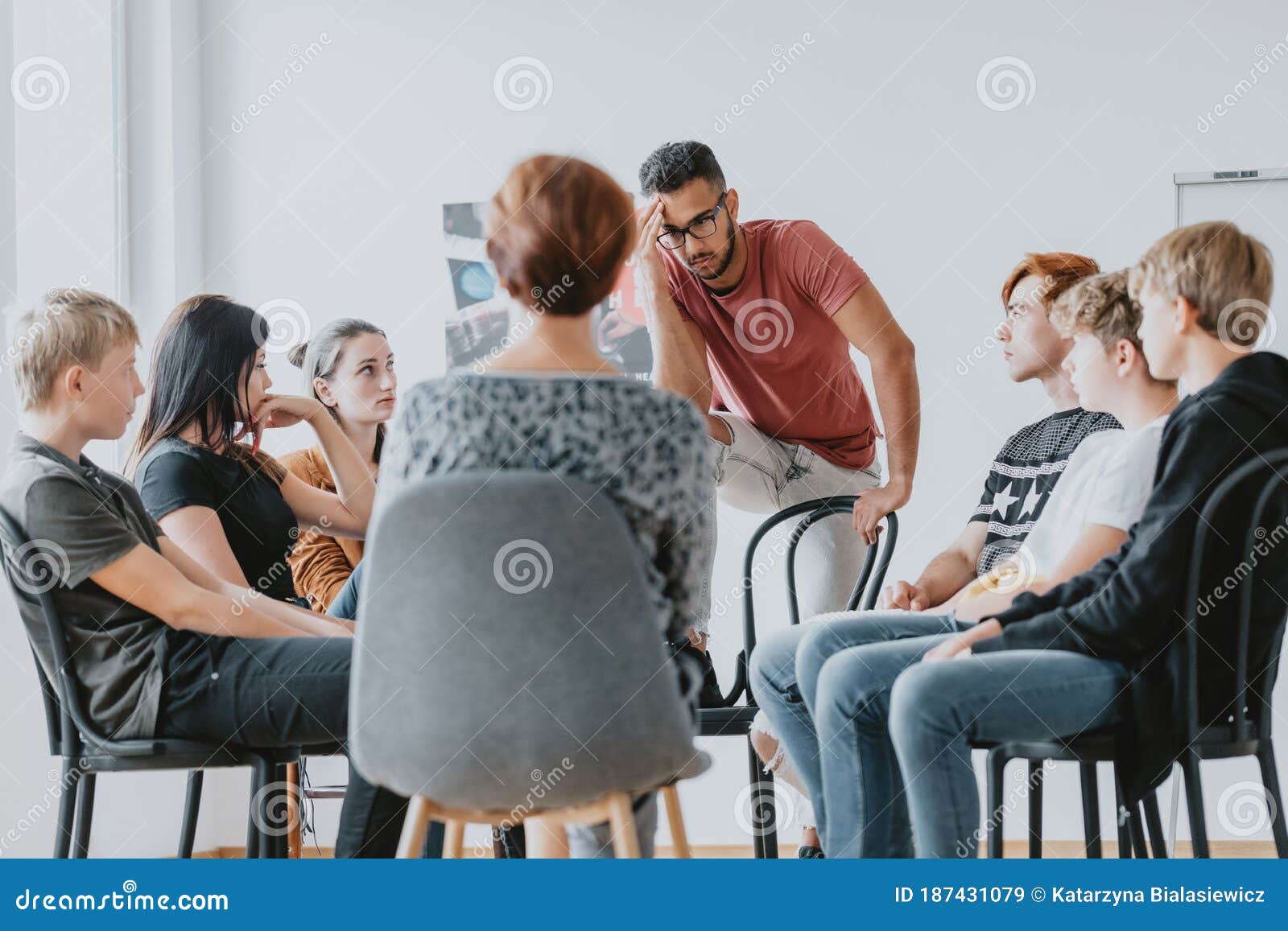 Young man during classes stock image. Image of show - 187431079