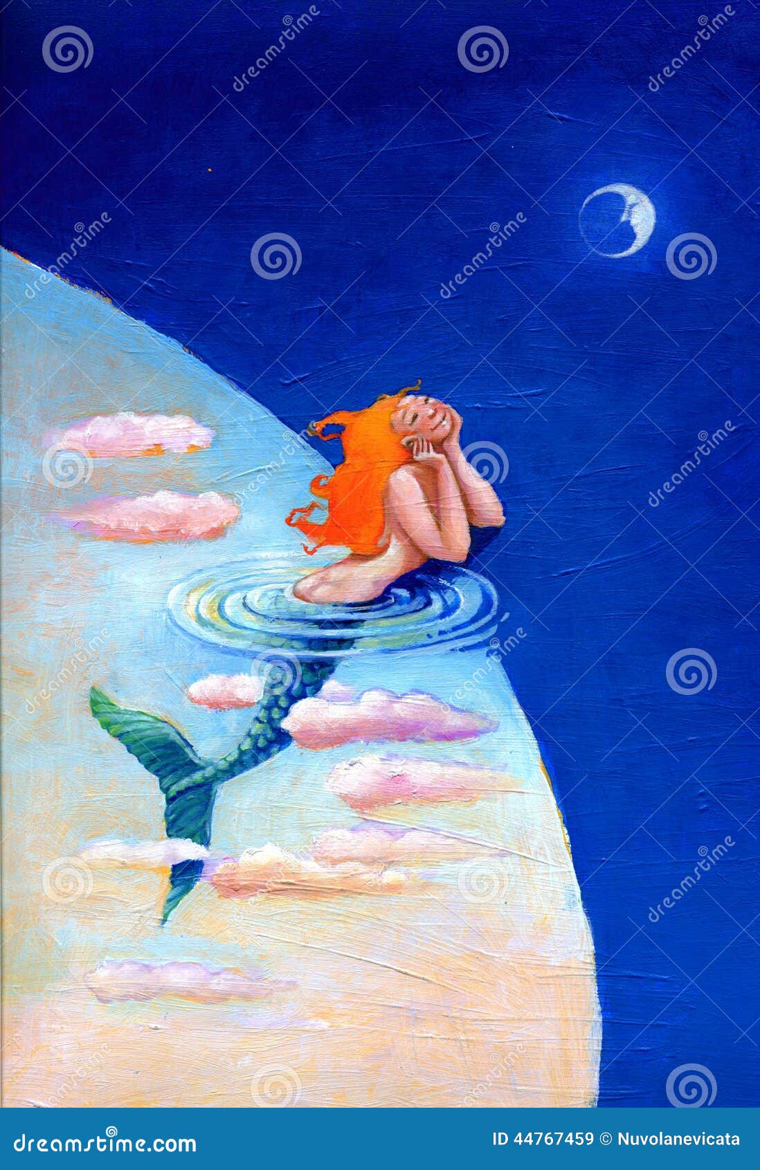 MERMAID MOON HOME Cartoon Space Vector Illustration Set | CartoonDealer ...