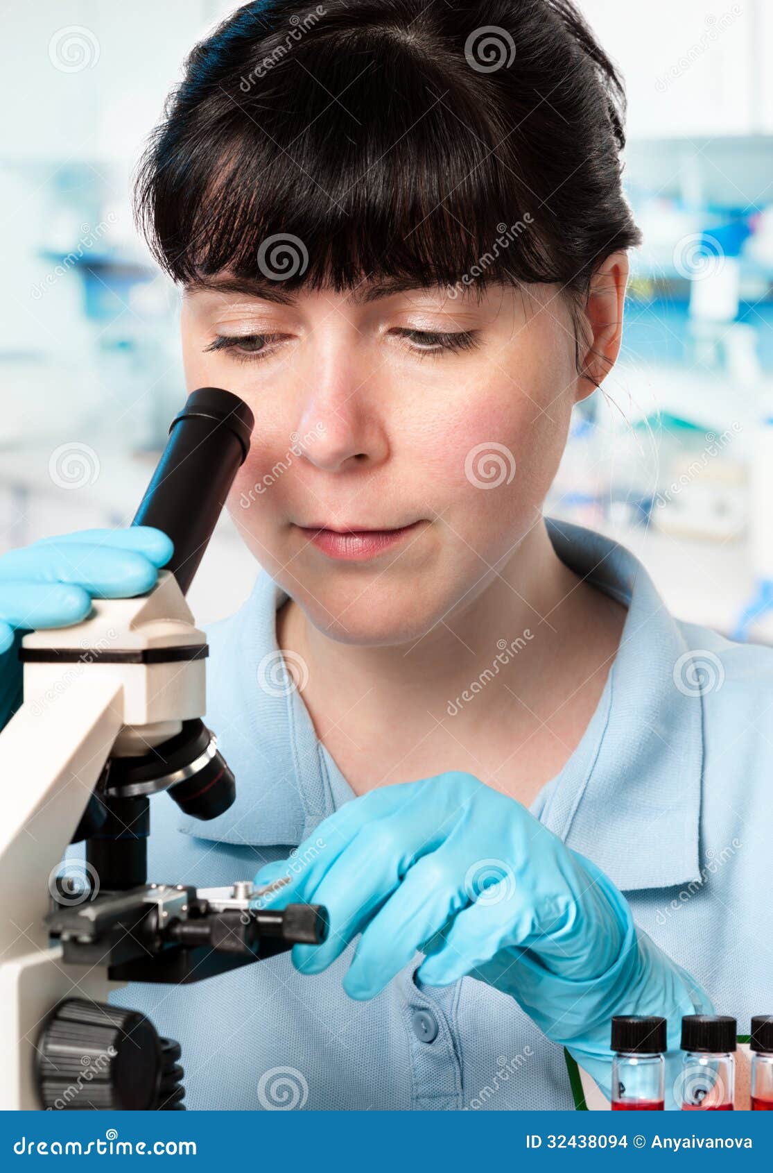 Young microscopist stock photo. Image of dark, observation - 32438094