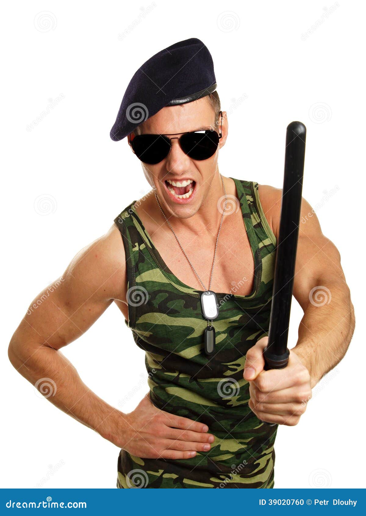 Angry Military Woman With Folded Arms Stock Photography | CartoonDealer ...