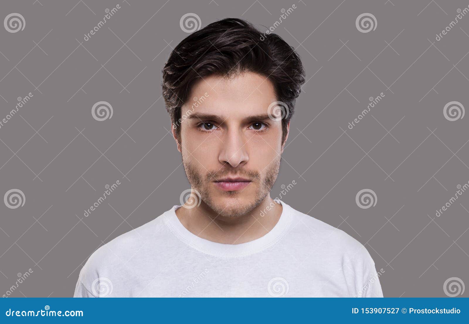 Young Millennial Guy Seriously Looking at Camera Stock Image - Image of ...