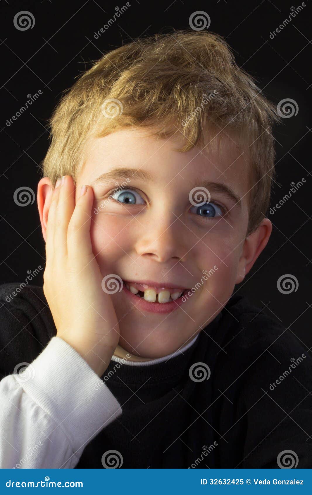 A Young, Mischievious Boy stock image. Image of gap, excited - 32632425