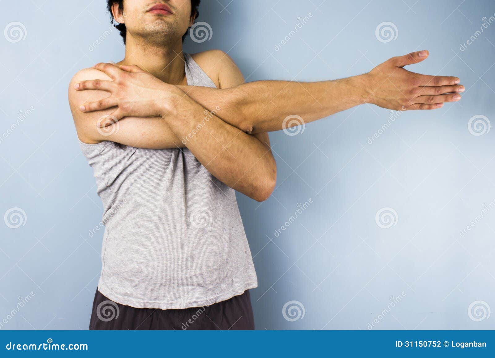 Young Mixed Race Man Stretching His Arm Stock Photo - Image of freedom ...
