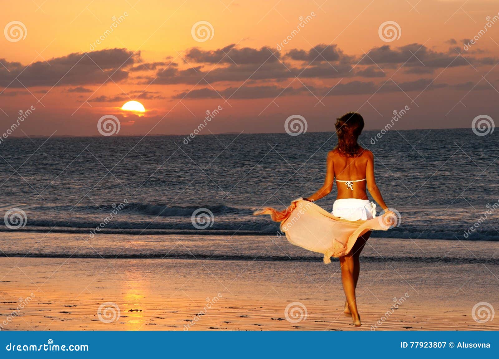 Young Model in the Beach at Sunset Stock Image - Image of beautiful ...