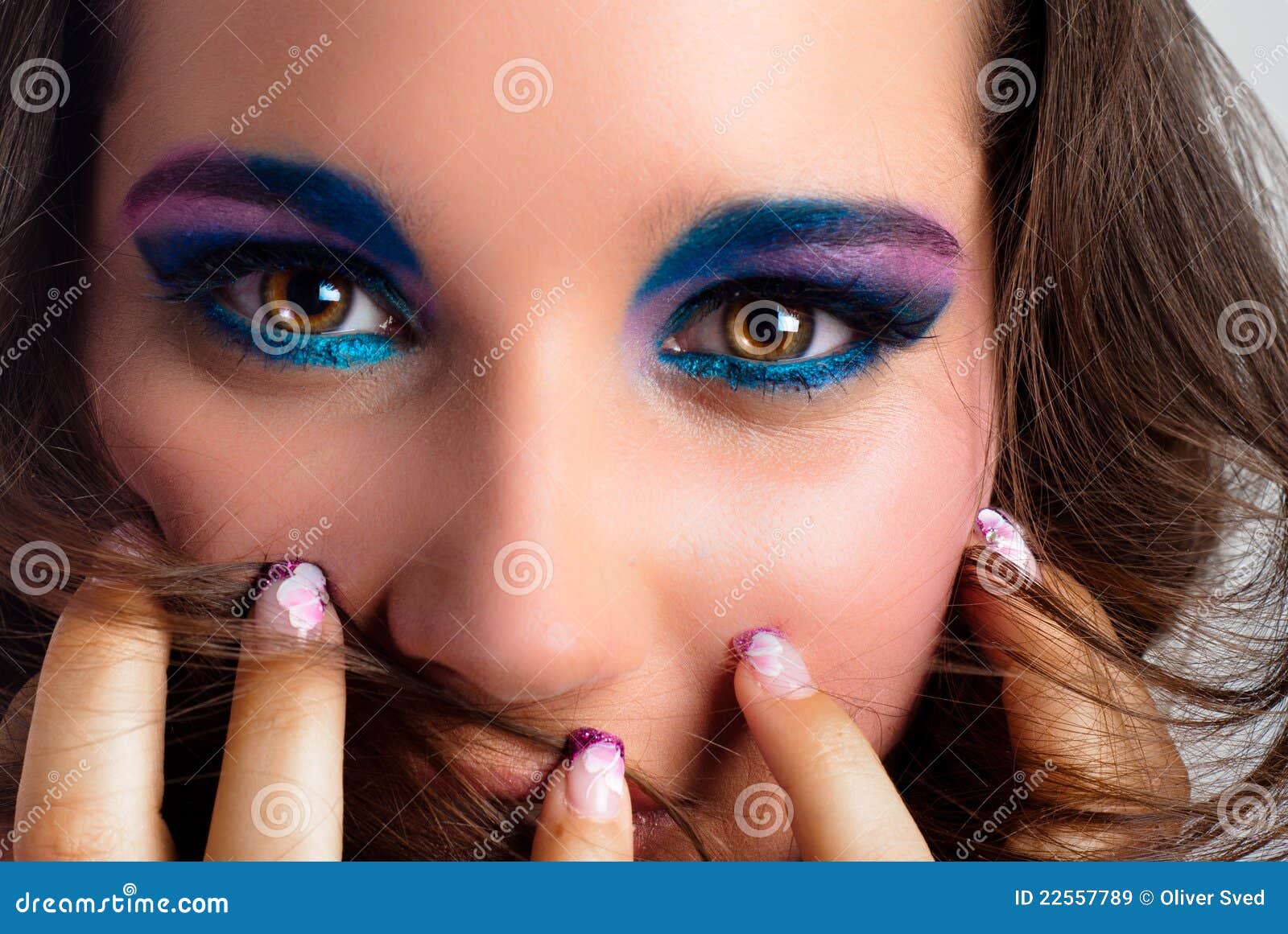 Young Model with Colorful Makeup Stock Image - Image of fresh, beauty ...