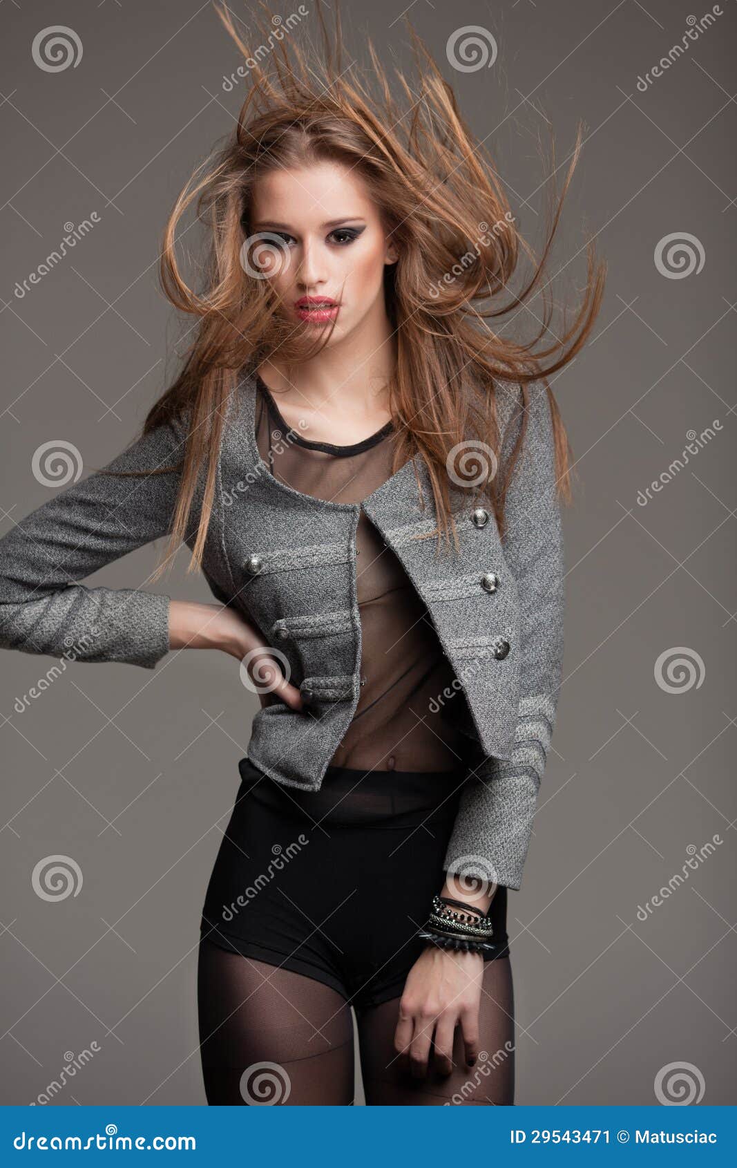 Young Model Dressed with Style Posing Dramatic Stock Image - Image of ...
