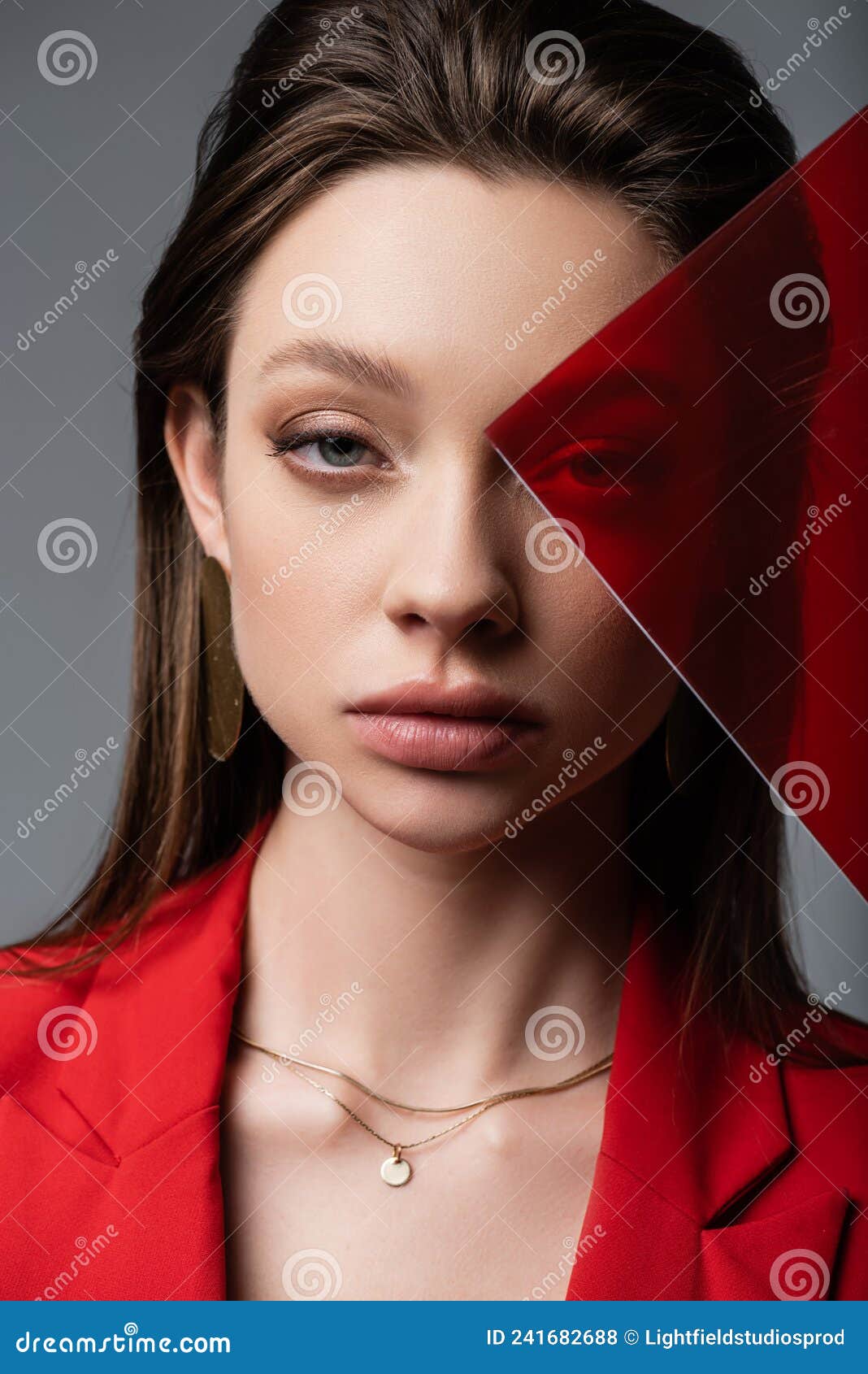 Young Model Looking at Camera through Stock Photo - Image of simple ...