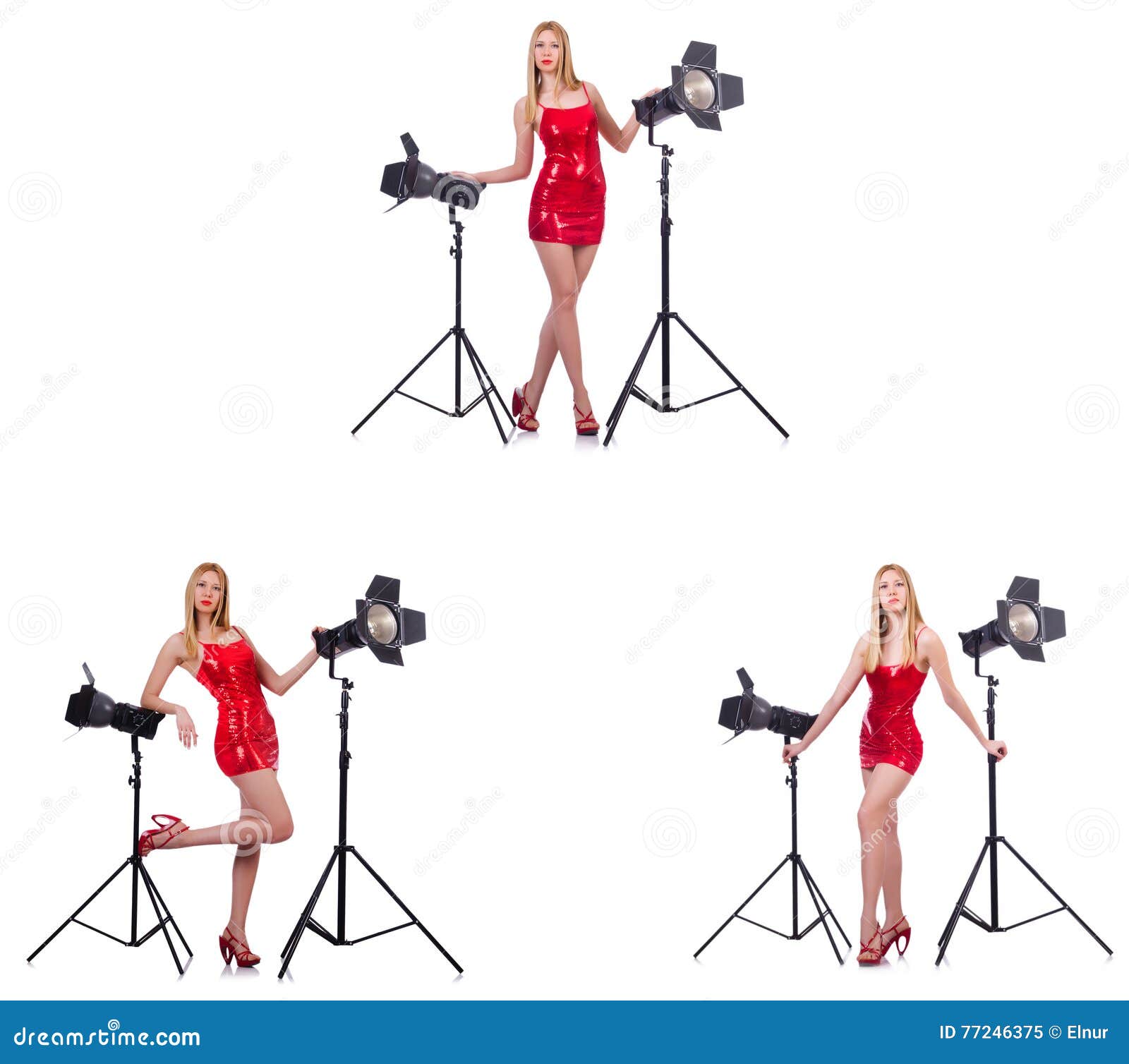 The Young Model during Photoshoot in the Studio Stock Image - Image of ...