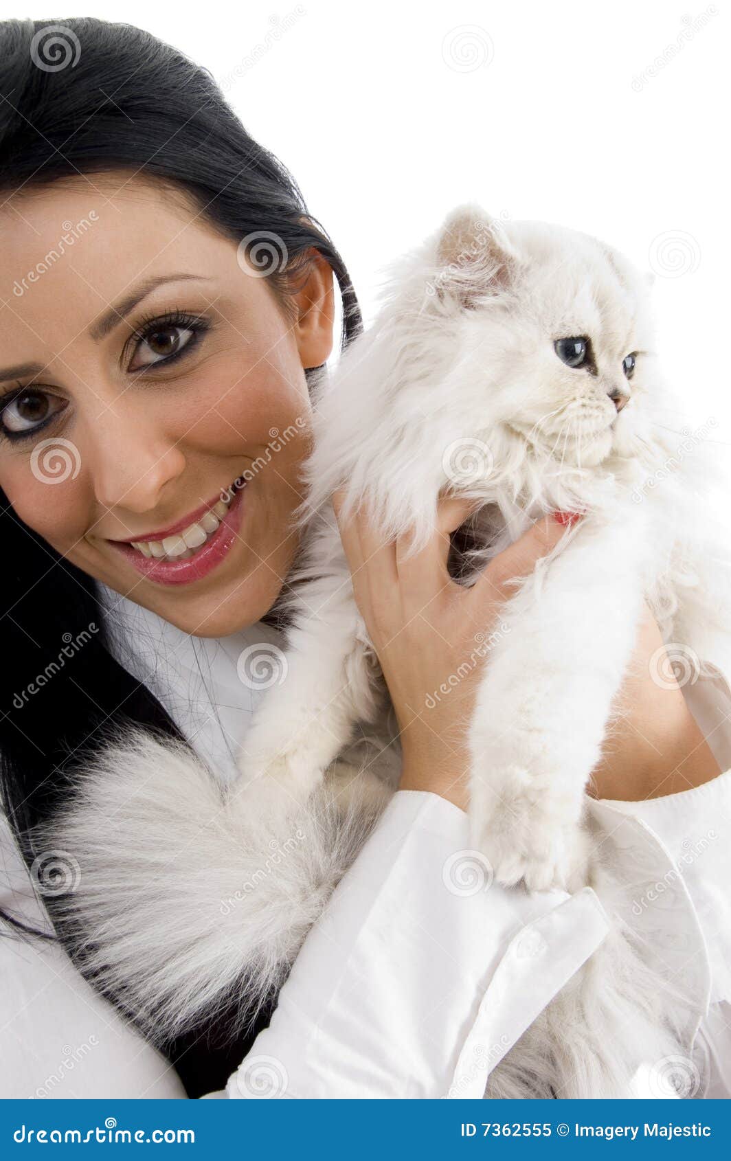 Young Model Posing With Her Kitten Stock Image Image Of Posing Beautiful 7362555