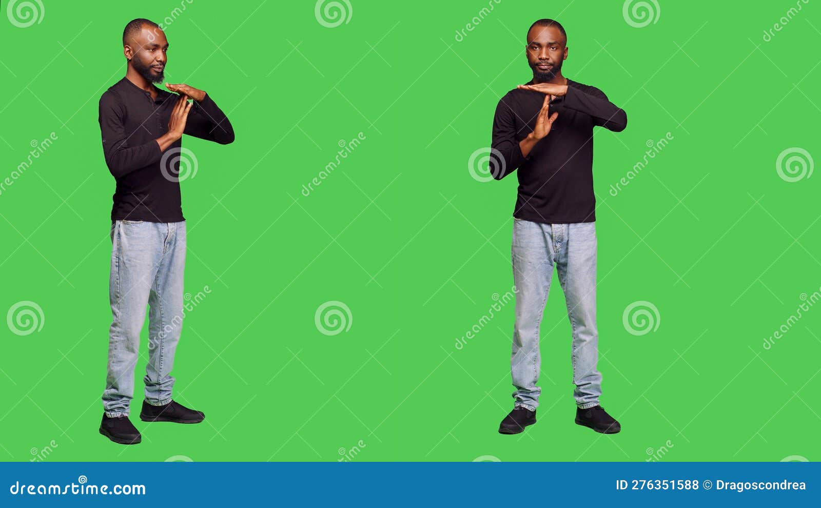 Young Model Showing Timeout Symbol in Studio Stock Photo - Image of ...