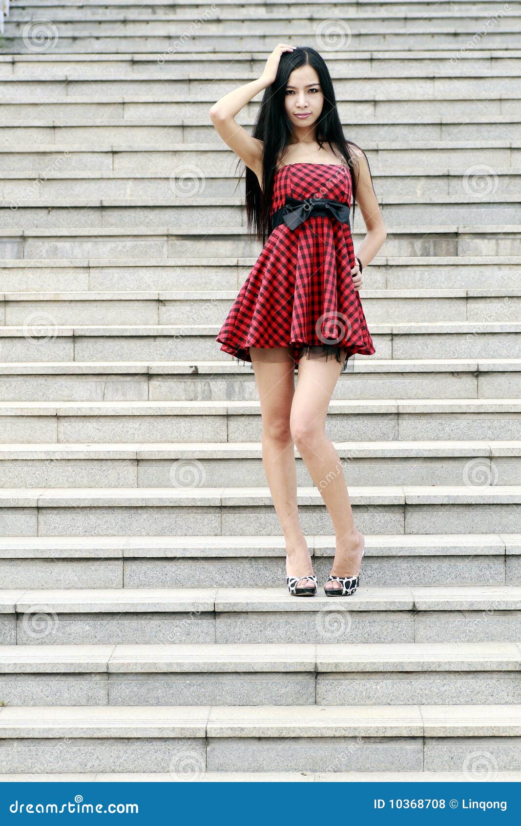 Young model on stairs stock photo. Image of forest, background - 10368708