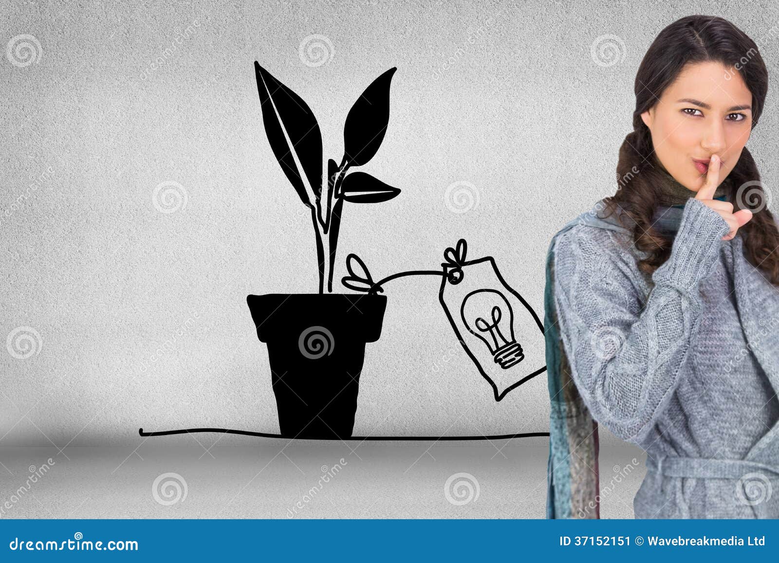 Young Model with Winter Clothes Keeping Secret Stock Image - Image of ...