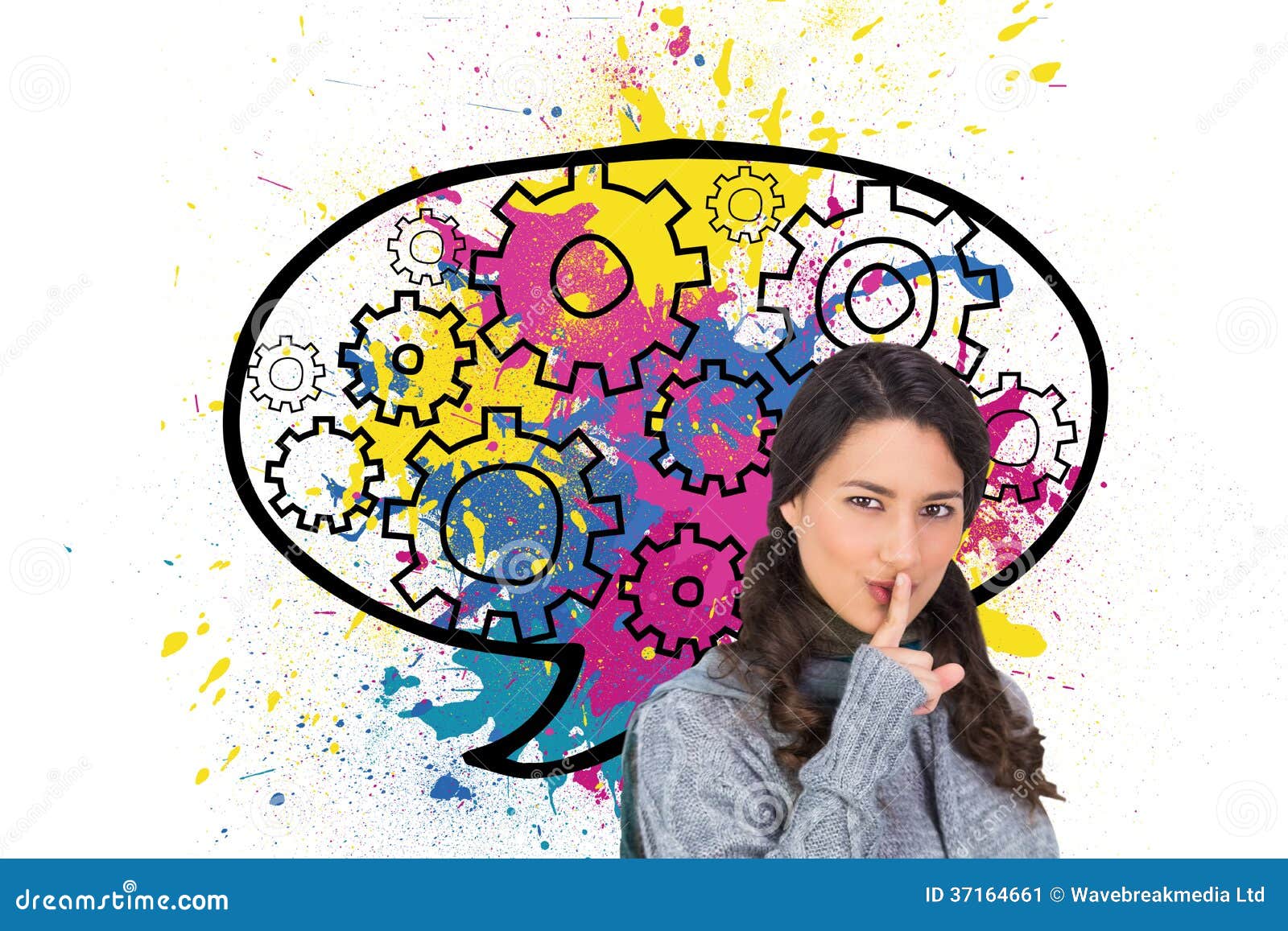 Young Model with Winter Clothes Keeping Secret Stock Image - Image of ...