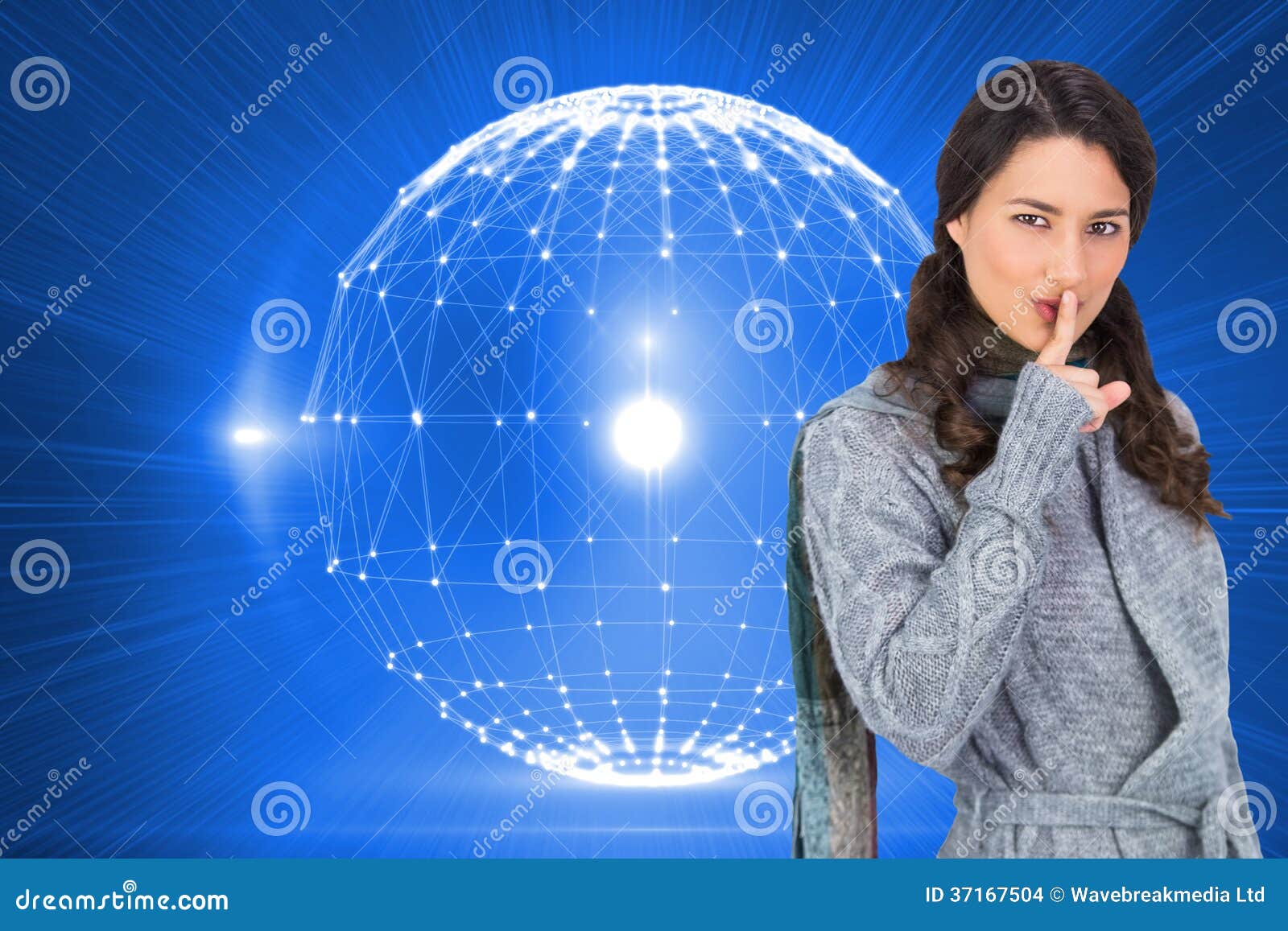 Young Model with Winter Clothes Keeping Secret Stock Photo - Image of ...