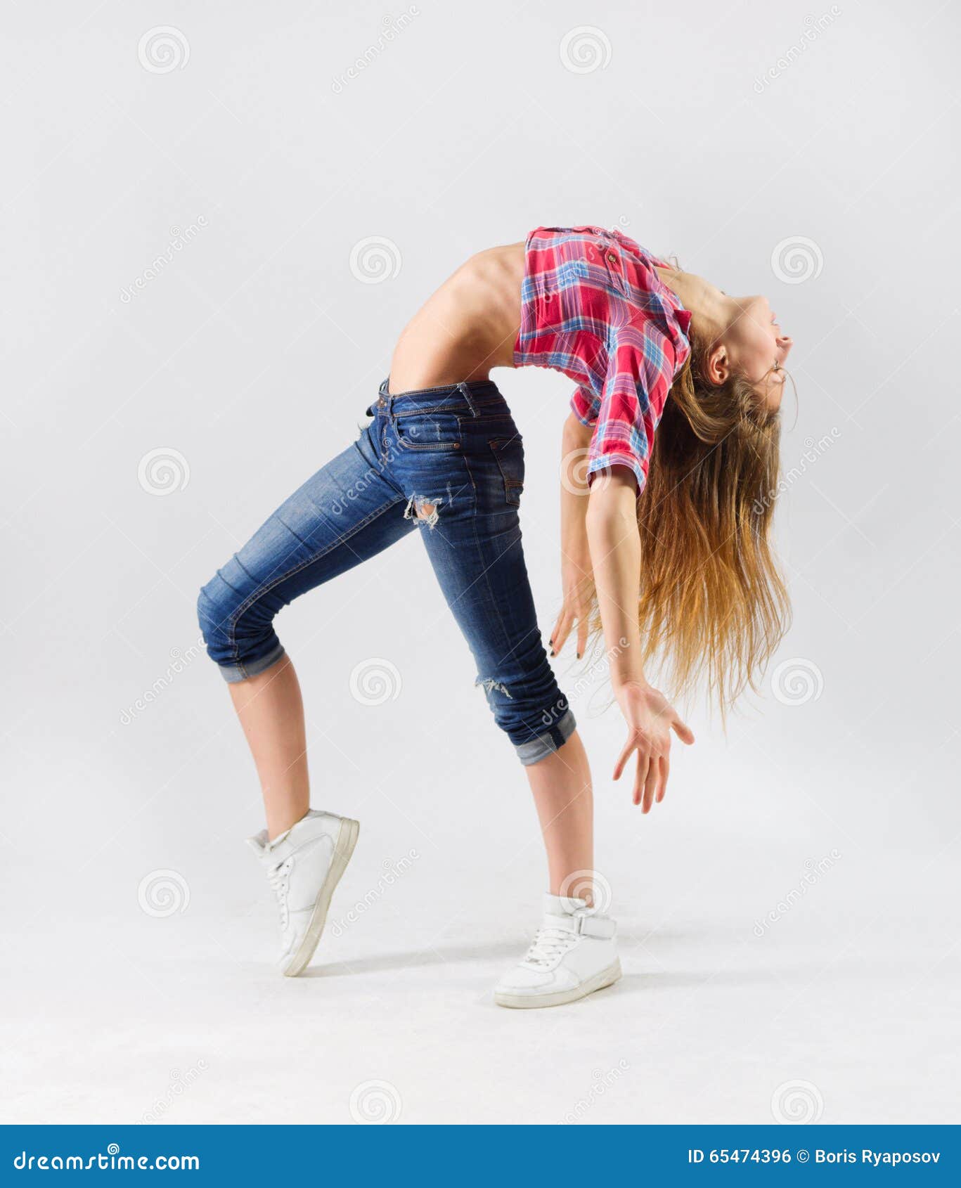 Young Modern Dancing Girl in Jeans Stock Photo - Image of arts, girl ...