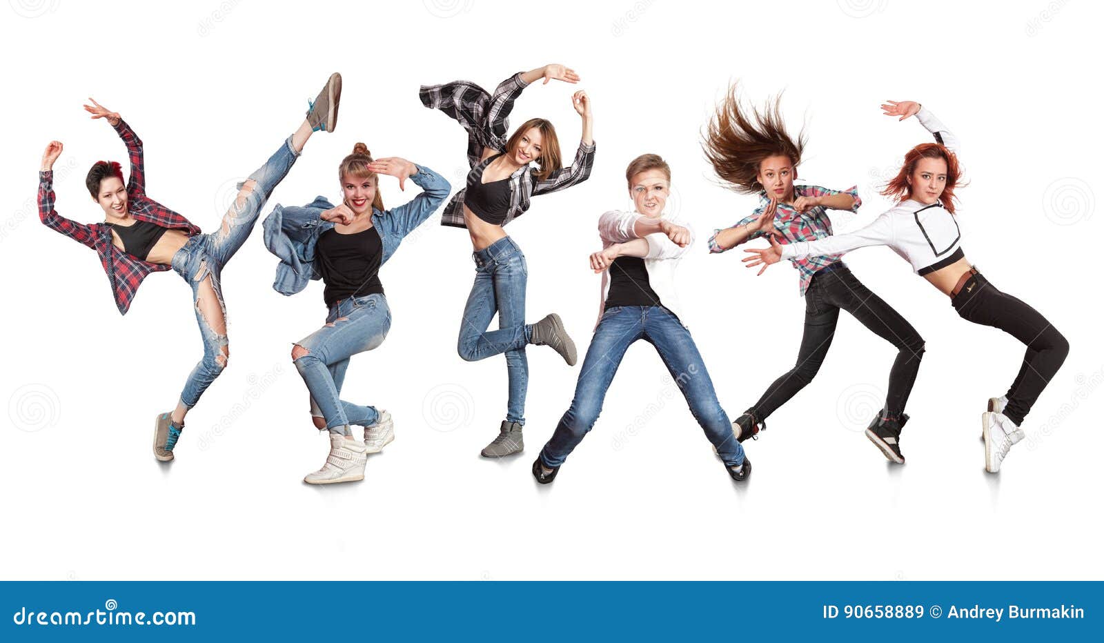 Young Modern Dancing Group Practice Dancing Stock Image - Image of girl ...