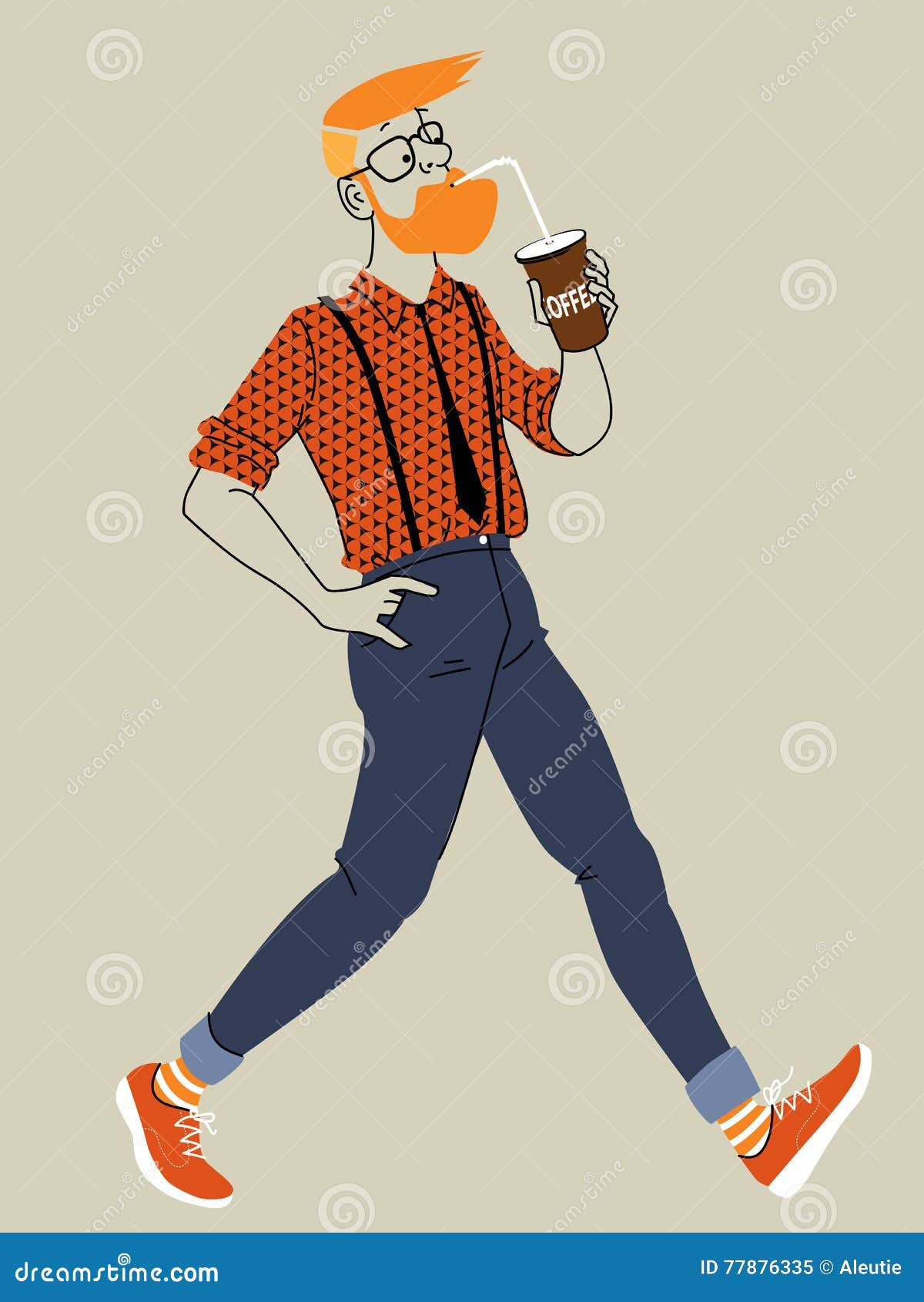 Young modern man stock vector. Illustration of modern - 77876335