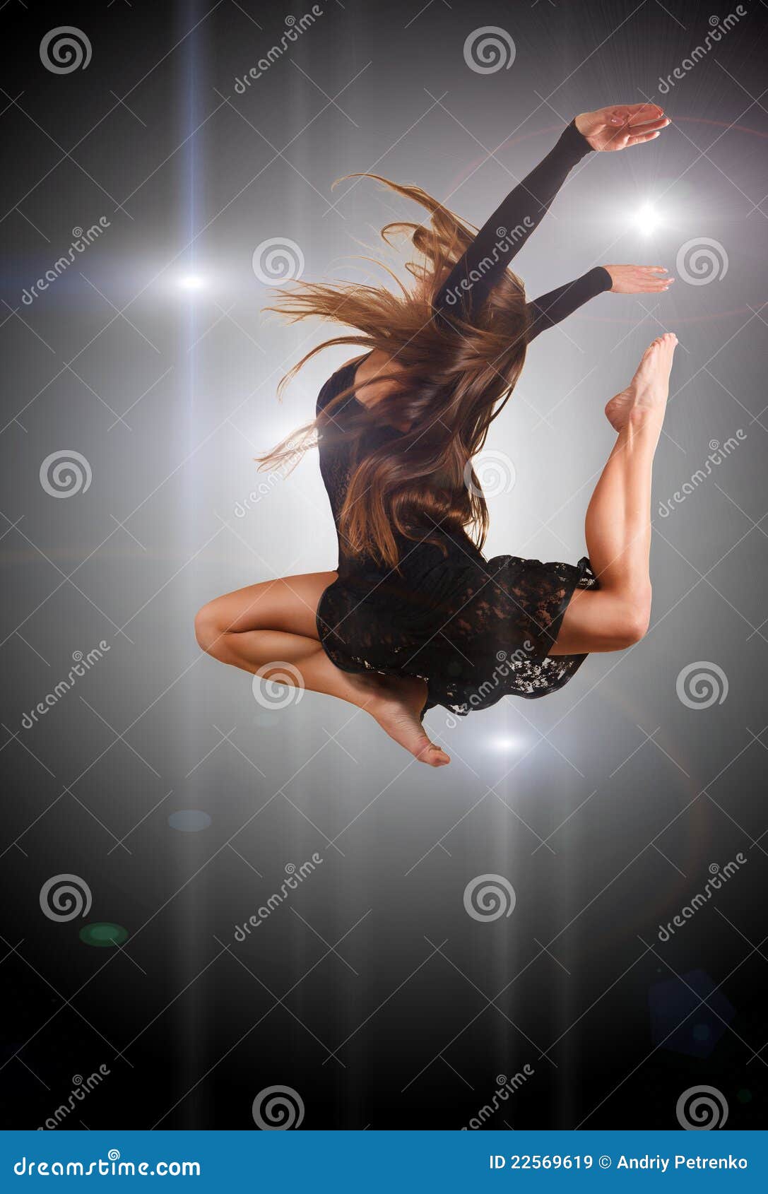 Young Modern Style Dancer Jumping in Studio Stock Image - Image of ...