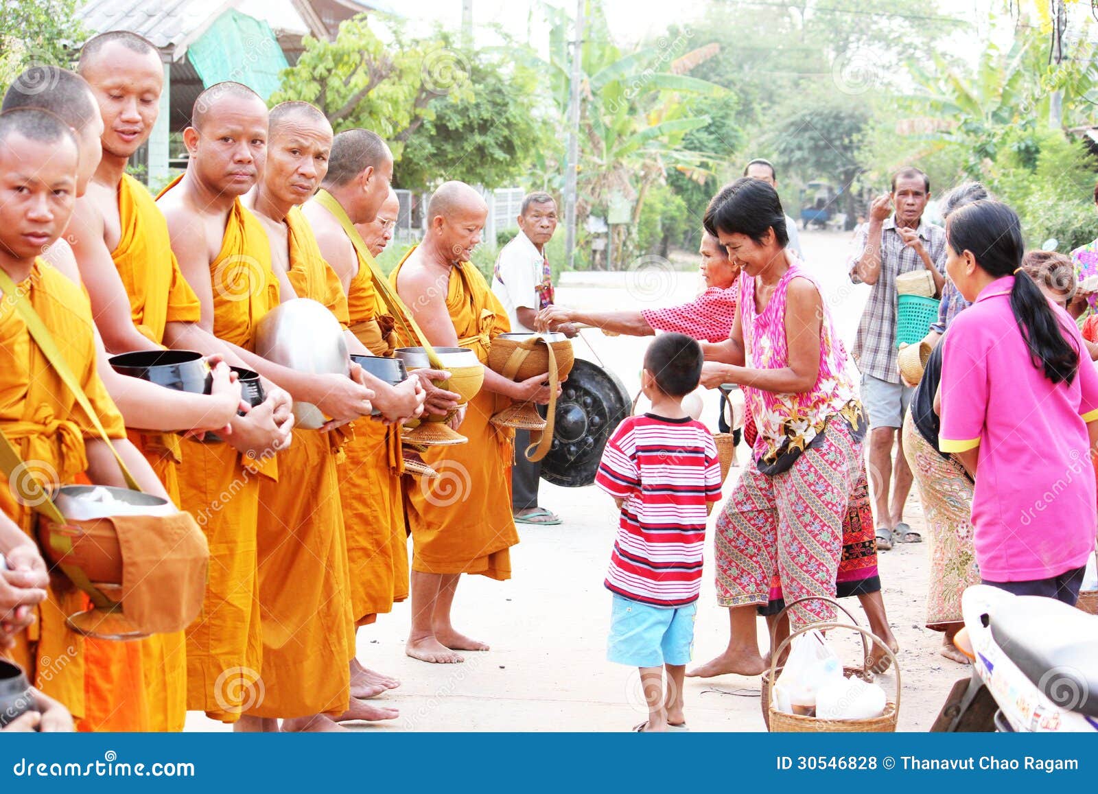 The merit to the monks editorial stock photo. Image of baby - 30546828