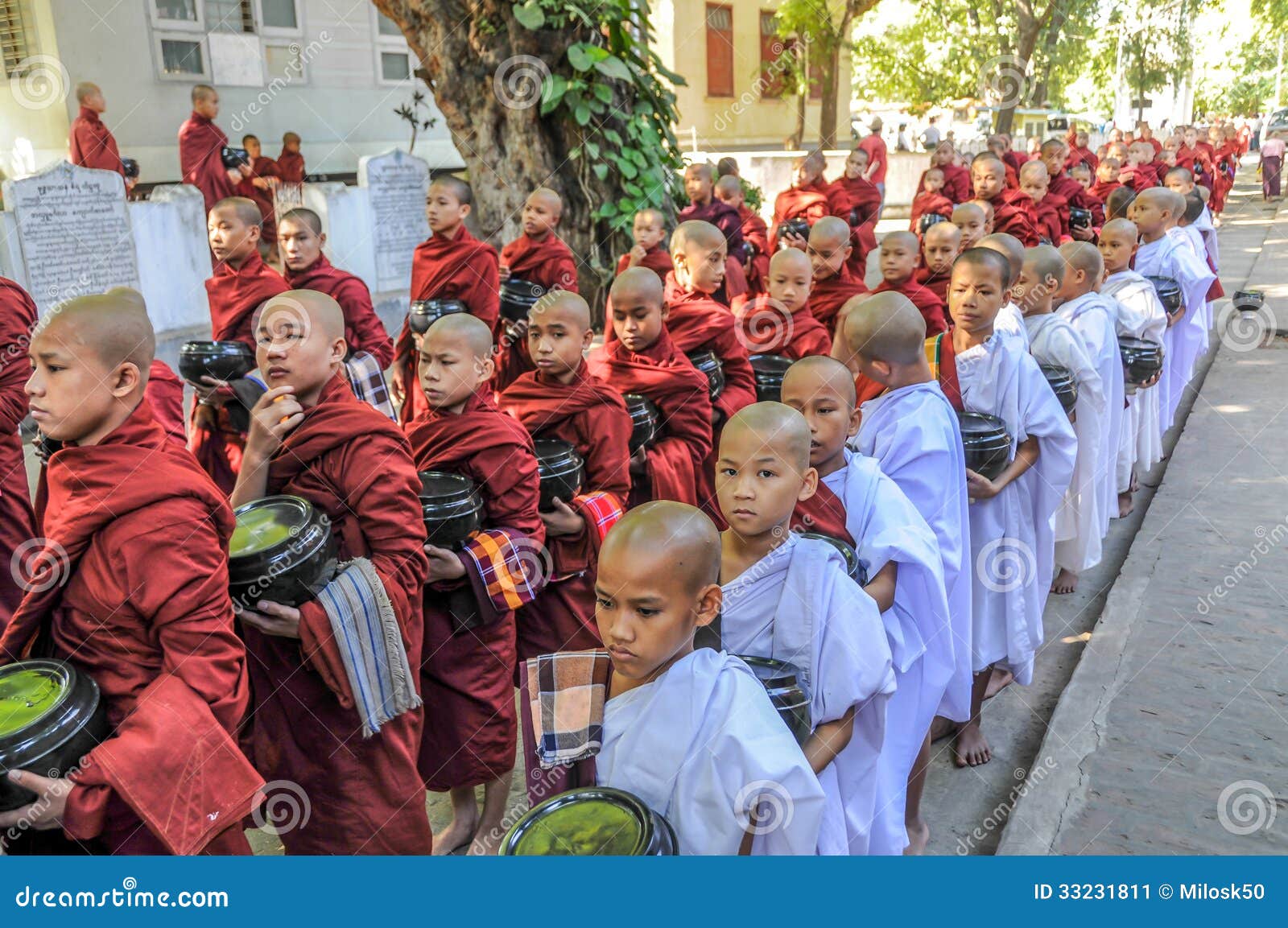 Young Monks Begging for Alms Editorial Photo - Image of nature, monks ...