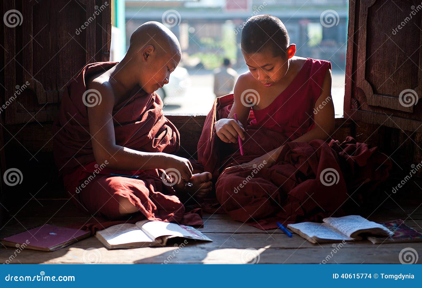 Young Monks Learning in Monastery Myanmar Editorial Stock Image - Image ...