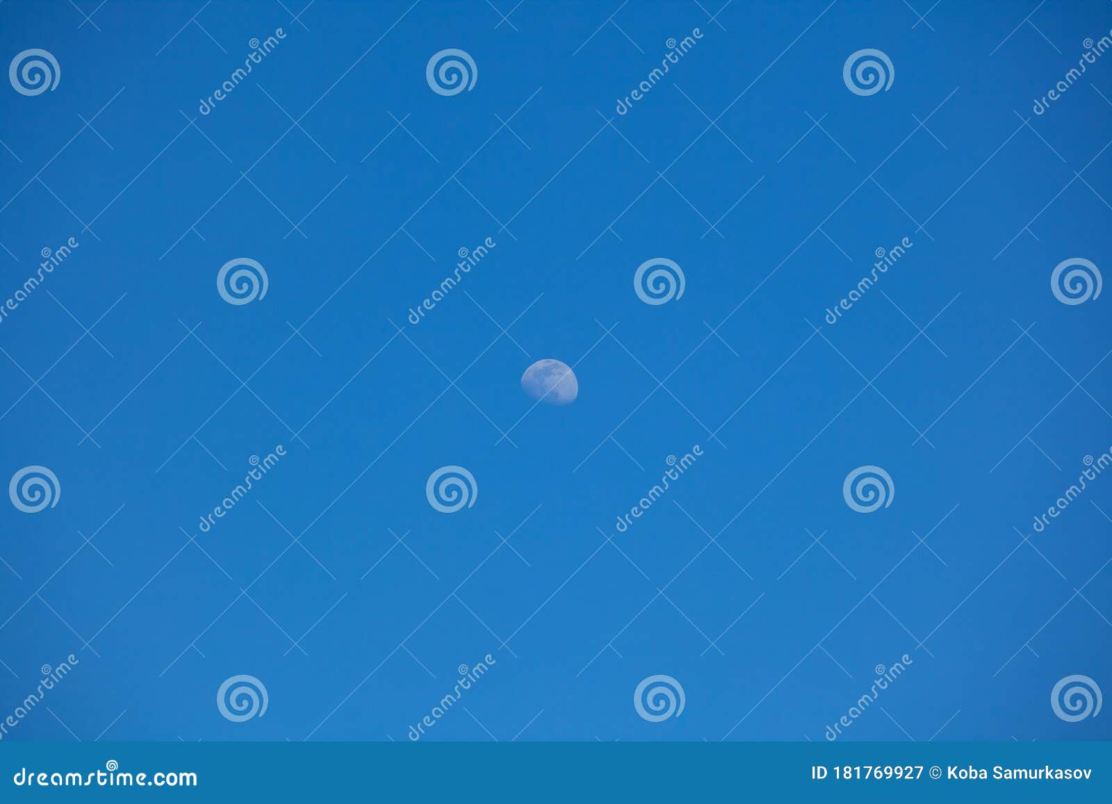 Young Moon on Light Blue Sky, Half Moon Stock Image - Image of cosmos ...