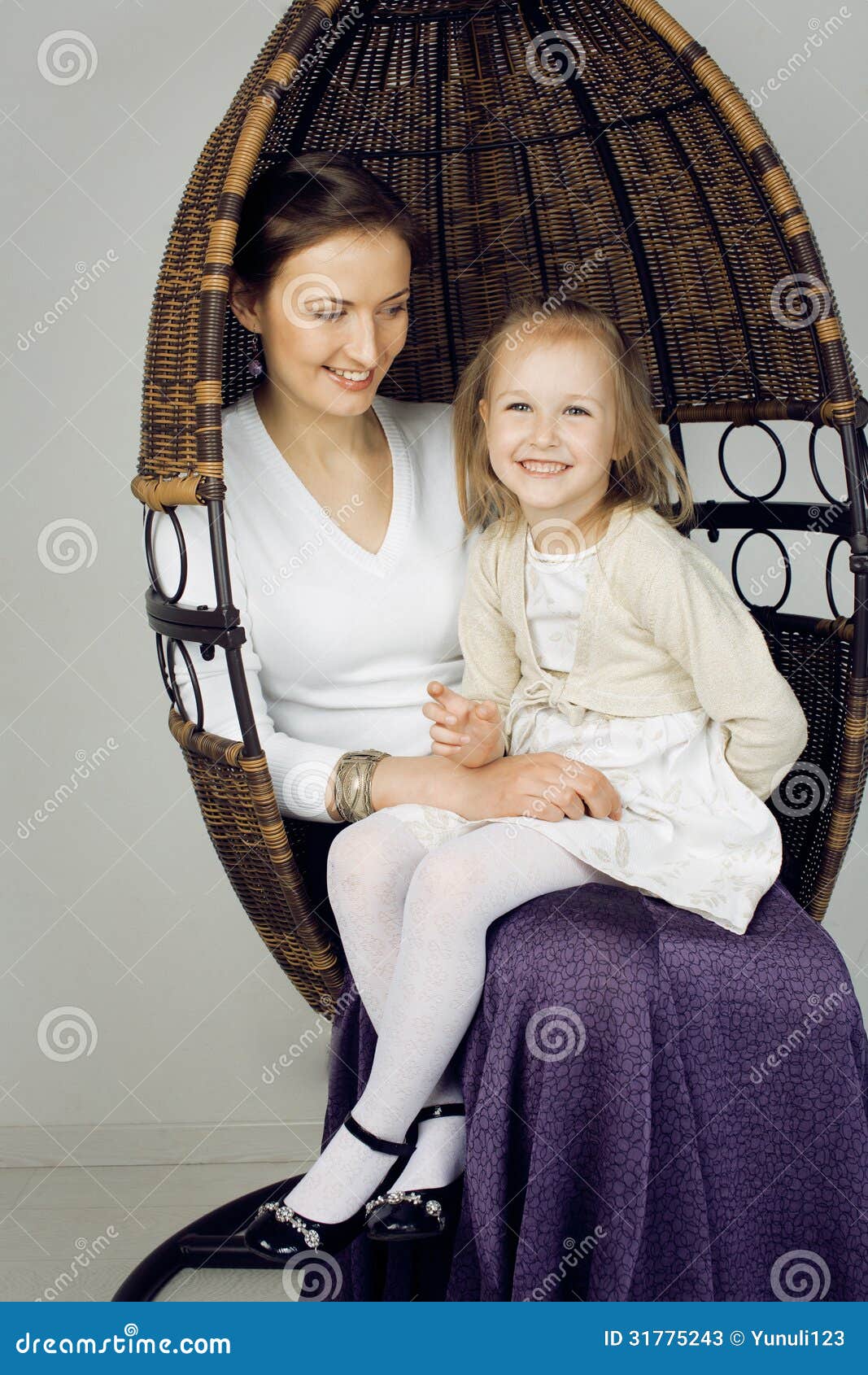 Young Mother with Daughter at Home Stock Image - Image of healthy ...