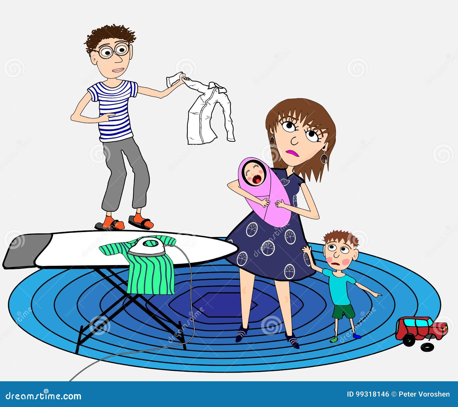 A young mother in despair stock vector. Illustration of people - 99318146