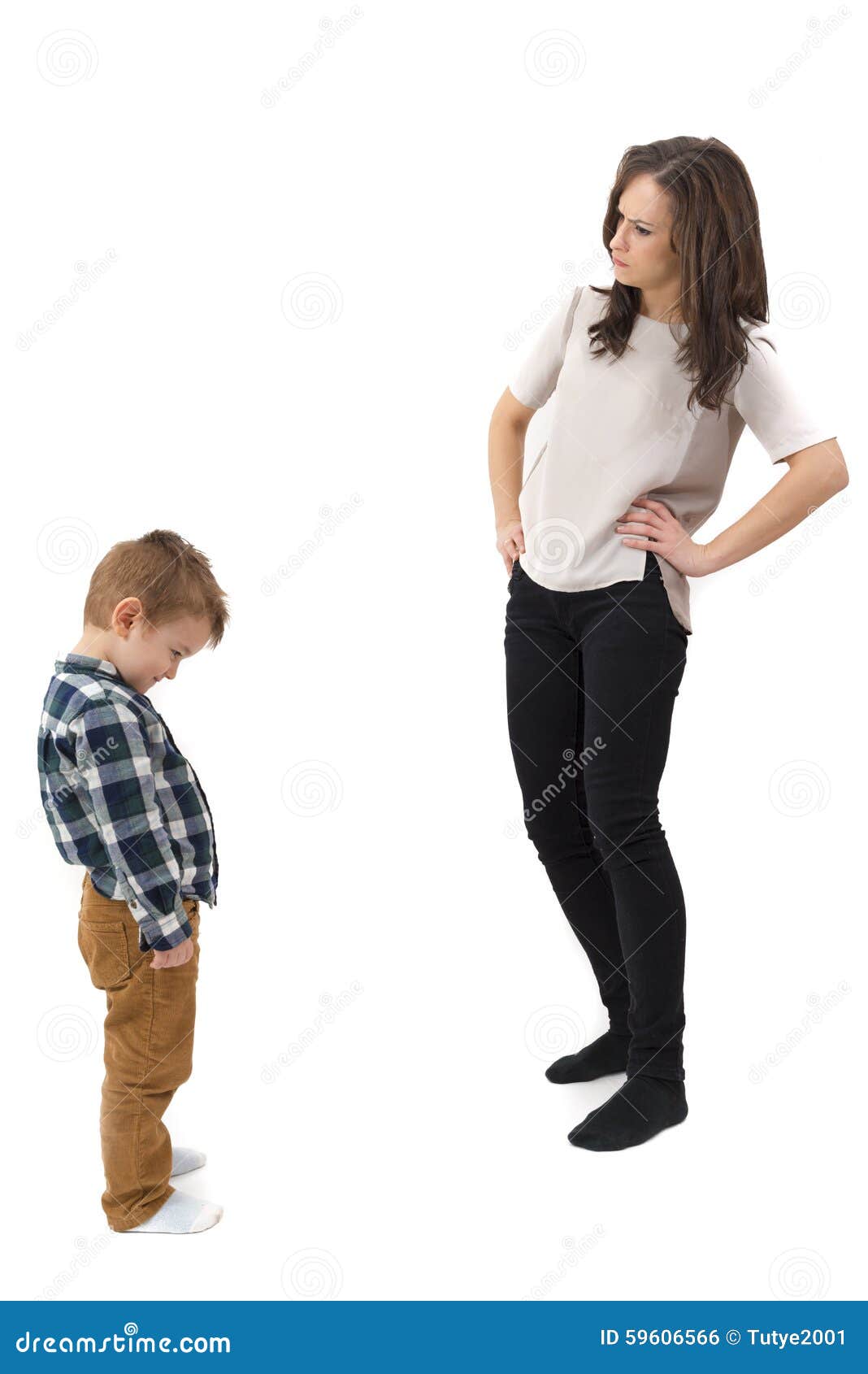 Young Mother Disciplining Her Young Son Stock Photo - Image of ...