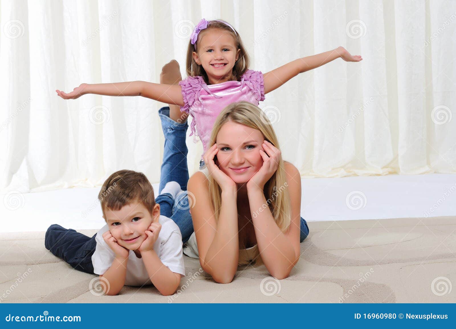 Young Mother, Her Daughter and Son Stock Photo - Image of four, daytime ... Young Mother, Her Daughter and Son Stock Photo - Image of four, daytime ...