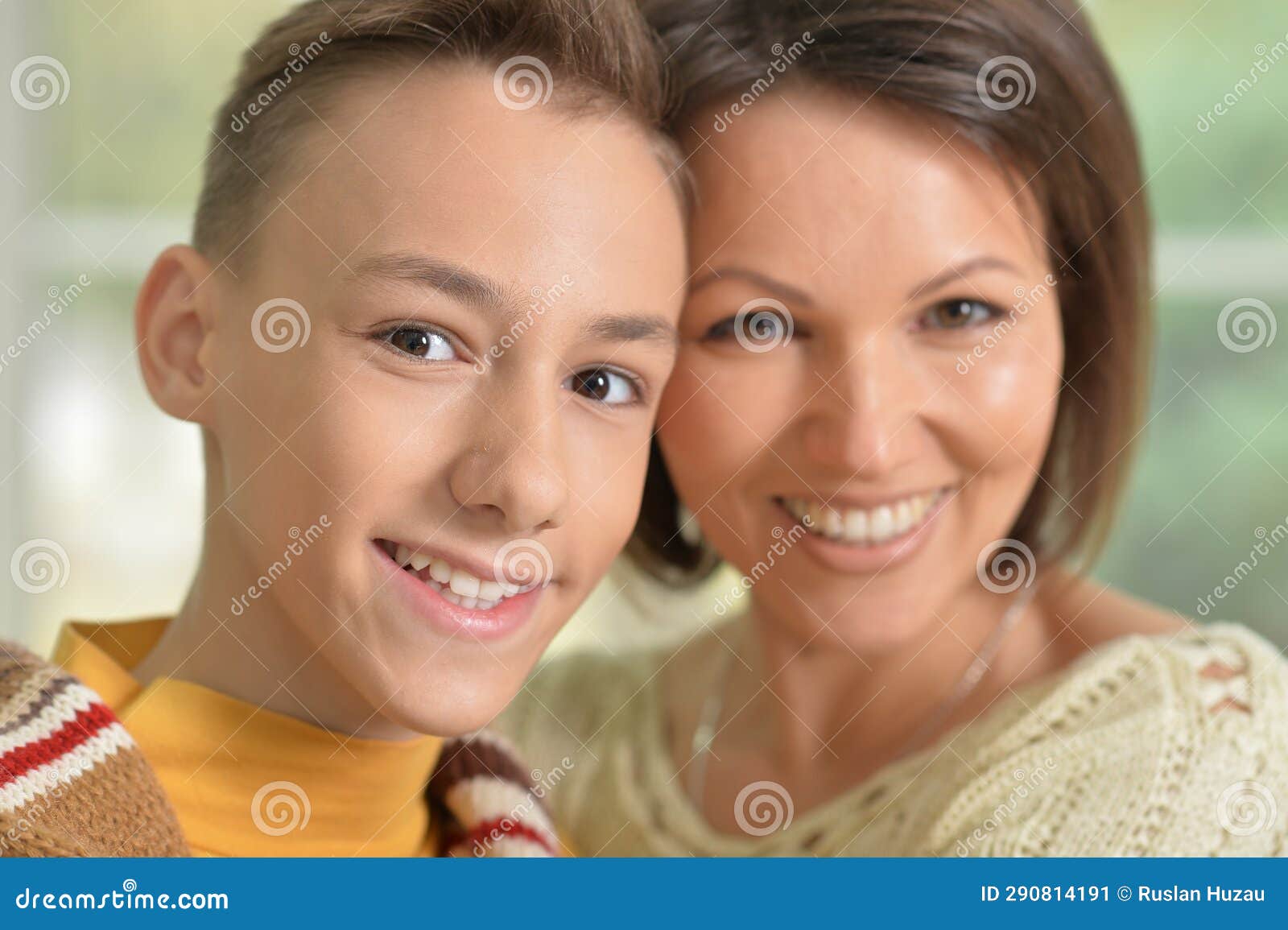 Young Mother and Son Smiling Stock Image - Image of feminine, leisure ...