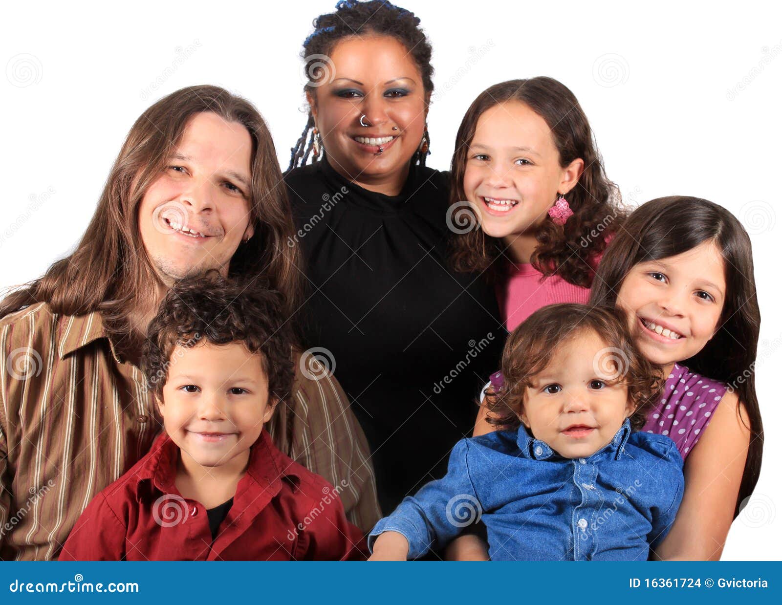 Young multi ethnic family stock photo. Image of girls - 16361724