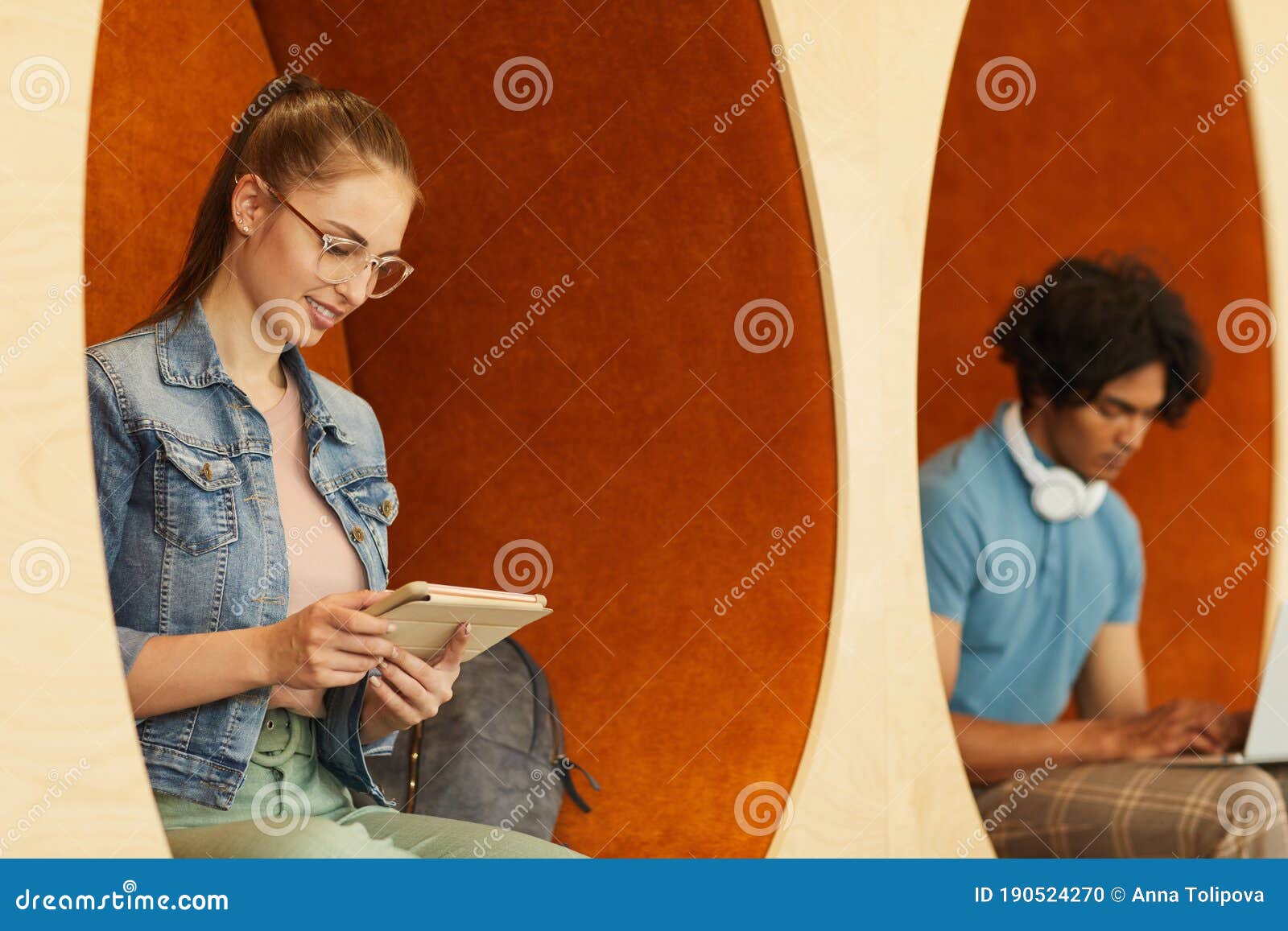 Preparing for Seminar during Break Stock Photo - Image of education ...