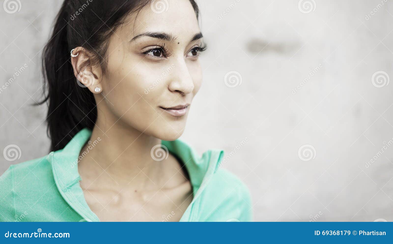 Young Multi Ethnic Woman Looking To Side Stock Image - Image of face ...